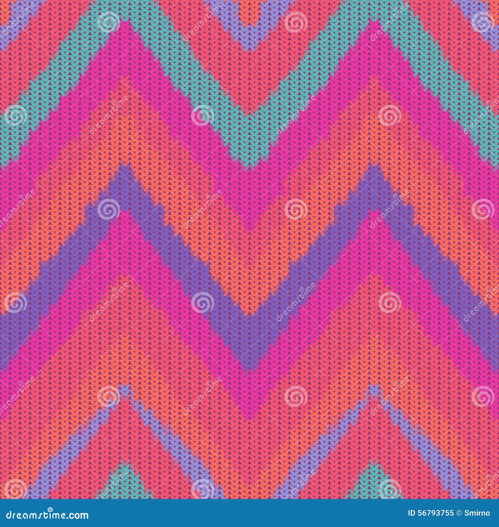 Seamless Knitted Zigzag Pattern Stock Vector - Illustration of fabric ...