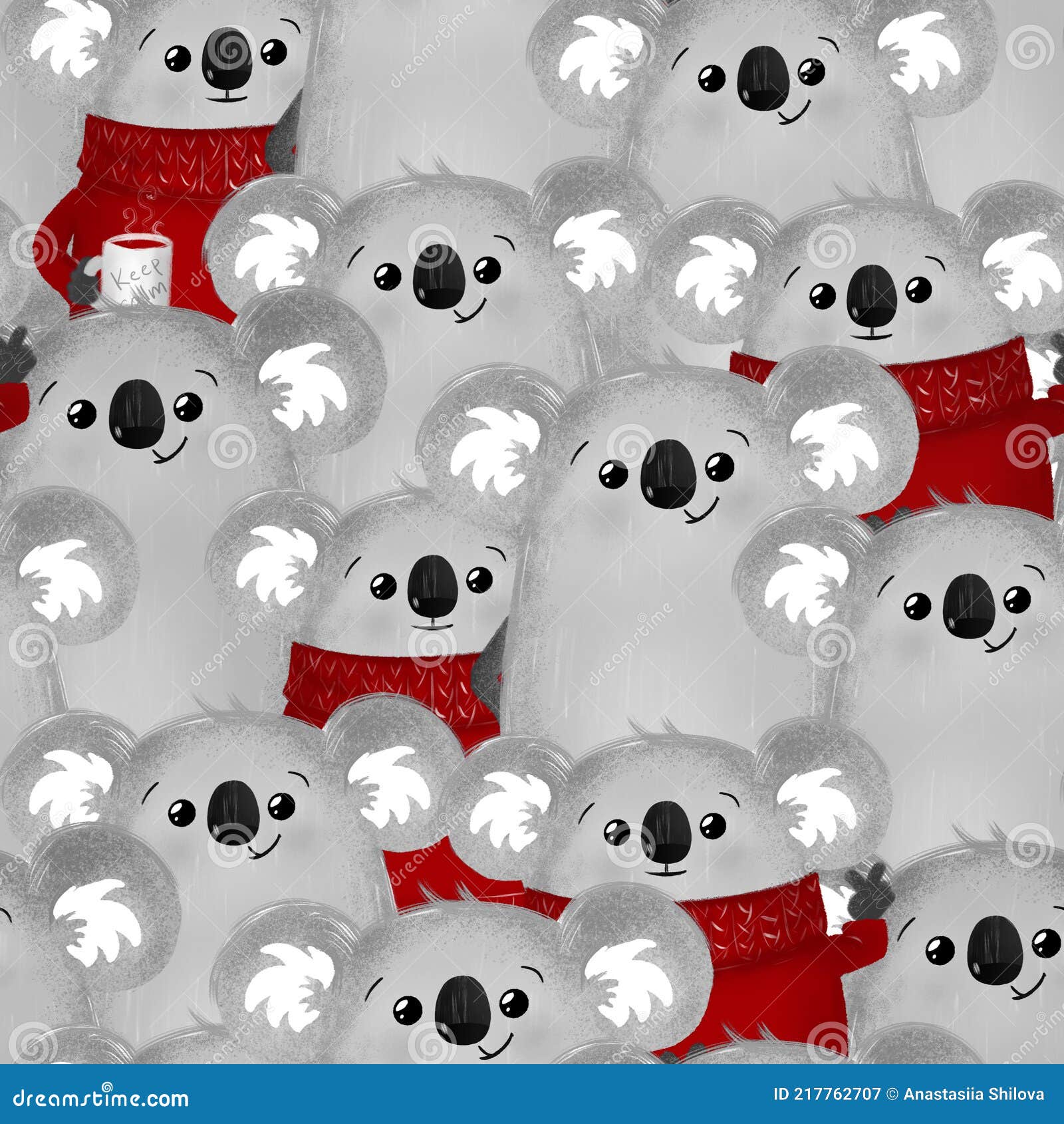 Seamless Koala Pattern. Digital Seamless Koala Pattern. Digital Paper 2 ...