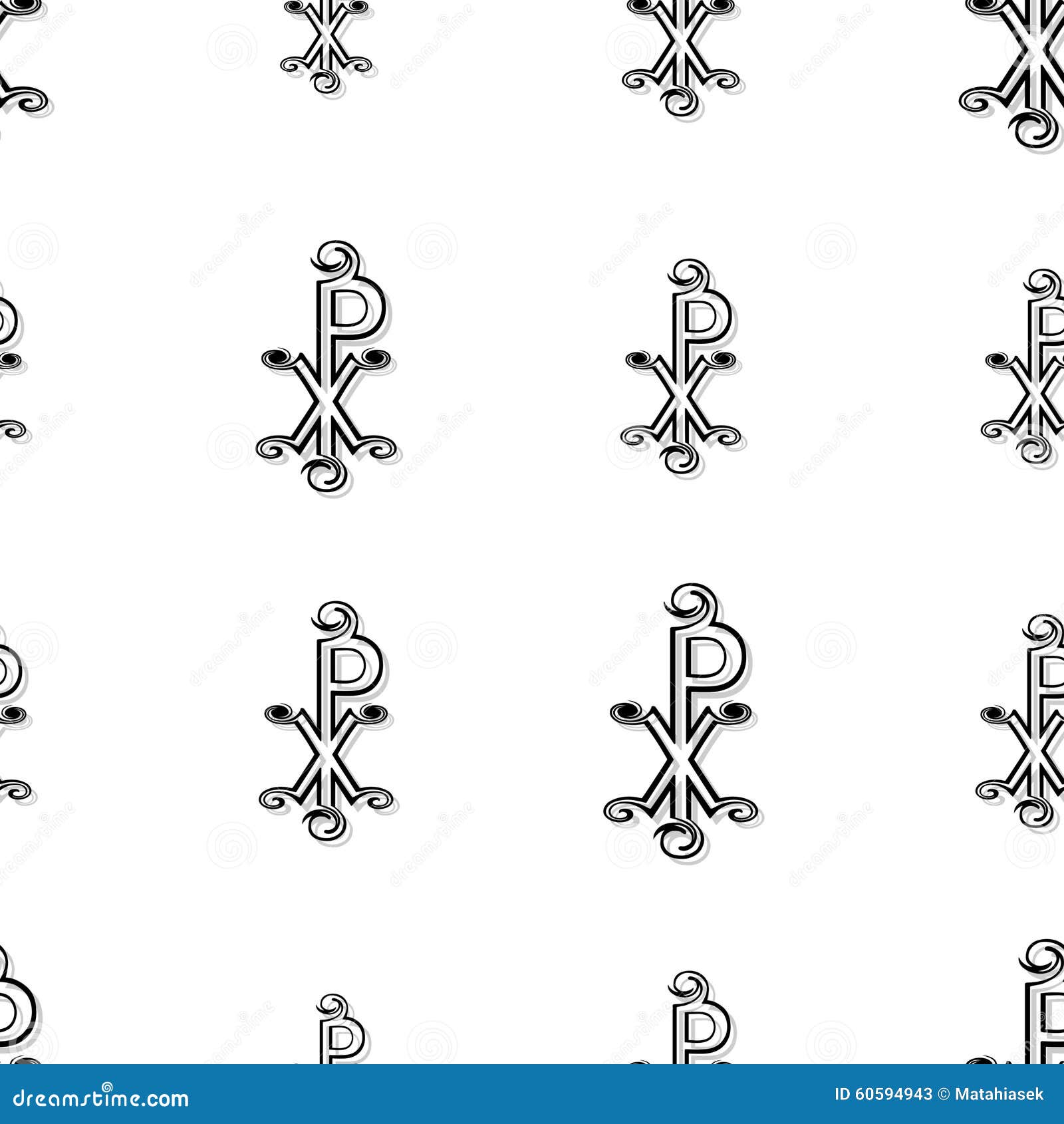 Christogram, Black And White Vector Silhouette Illustration Of ...