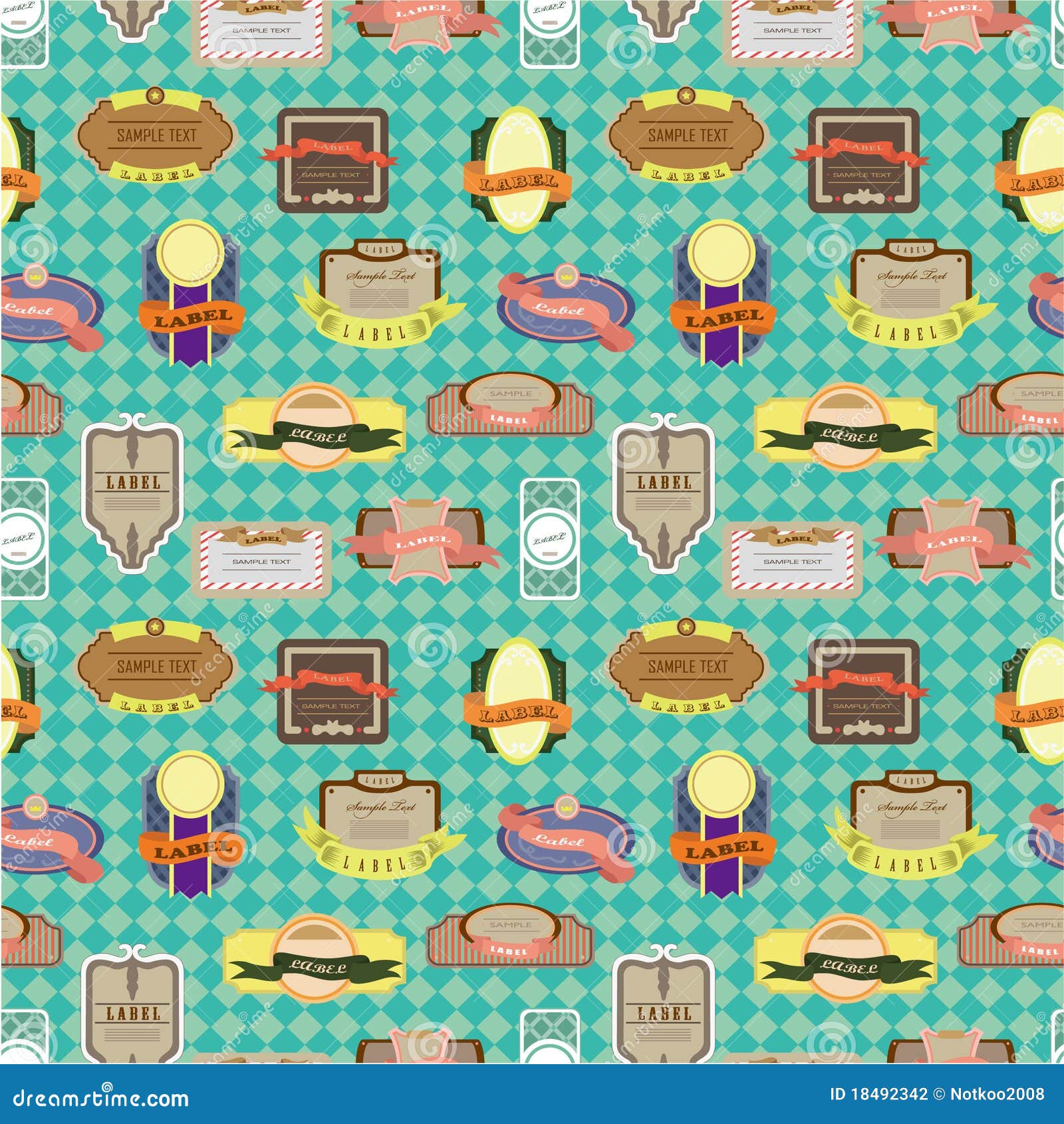 Seamless label pattern stock vector. Illustration of graphic - 18492342