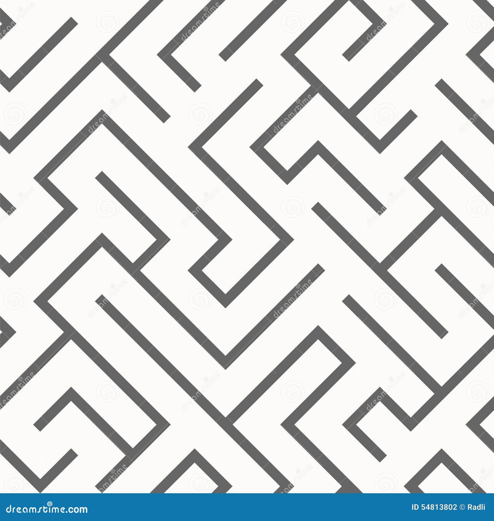 Seamless Labyrinth Print. Vector Monochrome Illustration. Original ...