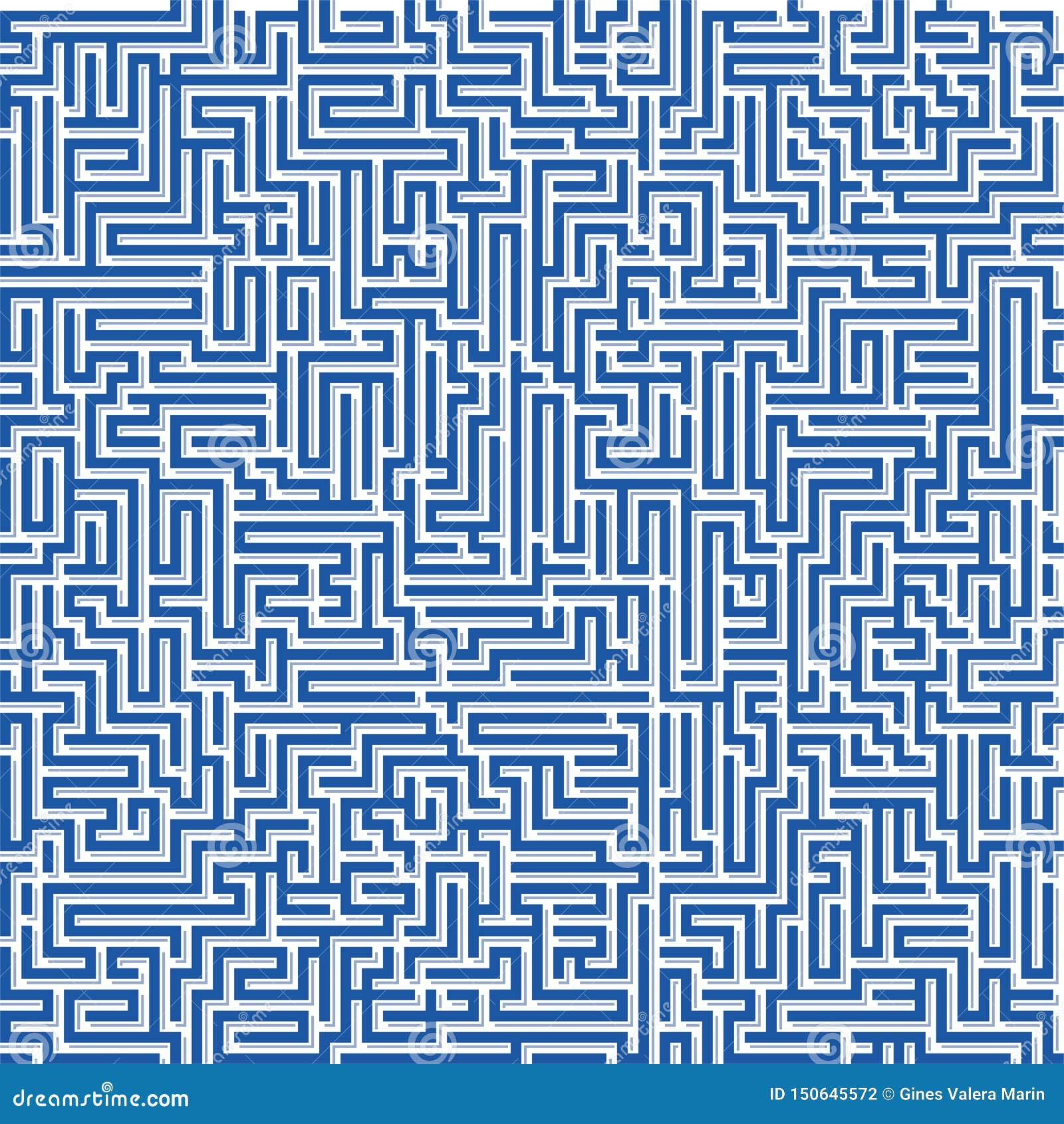 Seamless Labyrinth Print. Vector Monochrome Illustration. Original ...