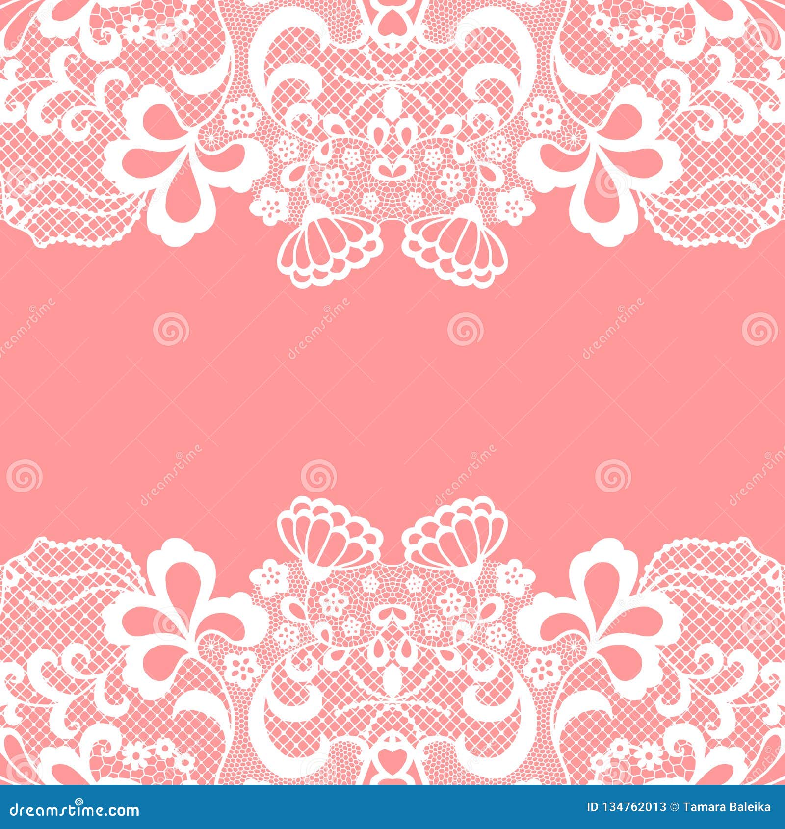 Seamless Lace Border Vector Illustration White Lacy Vintage Elegant