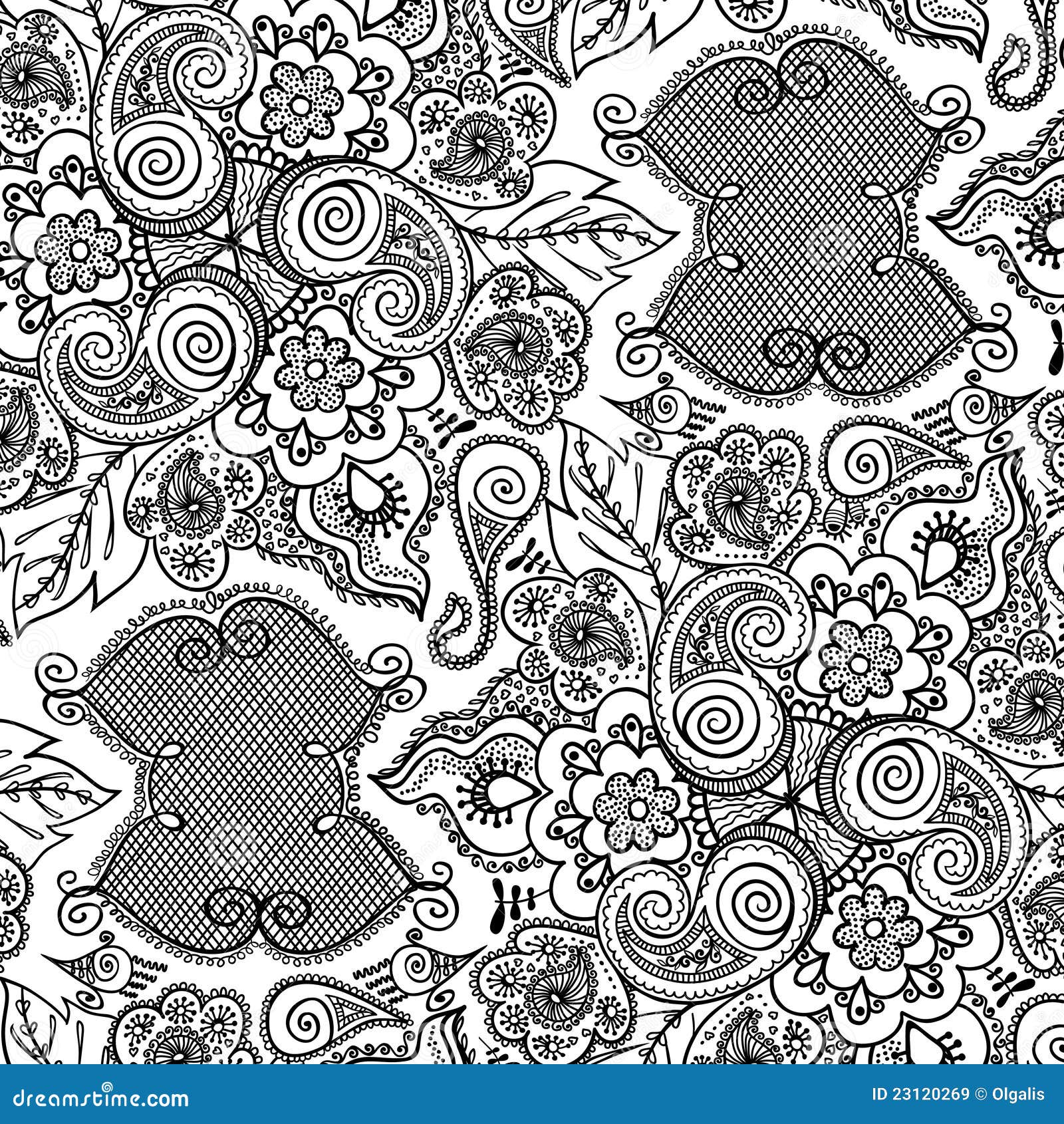 Seamless lace pattern stock illustration. Illustration of background ...