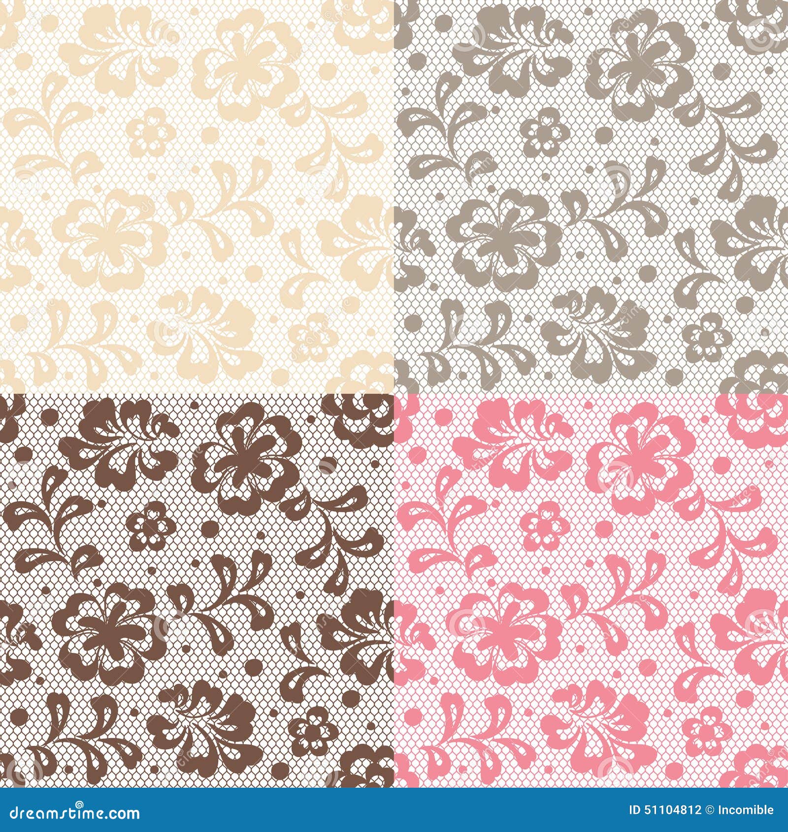 Seamless Lace Pattern, Flower Vintage Vector Stock Vector ...