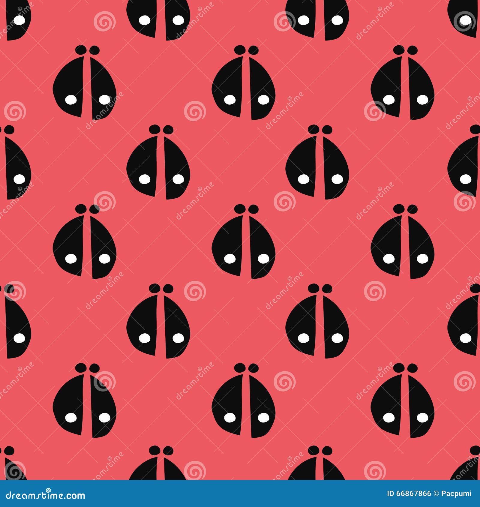 Seamless lady bug pattern stock illustration. Illustration of decor ...