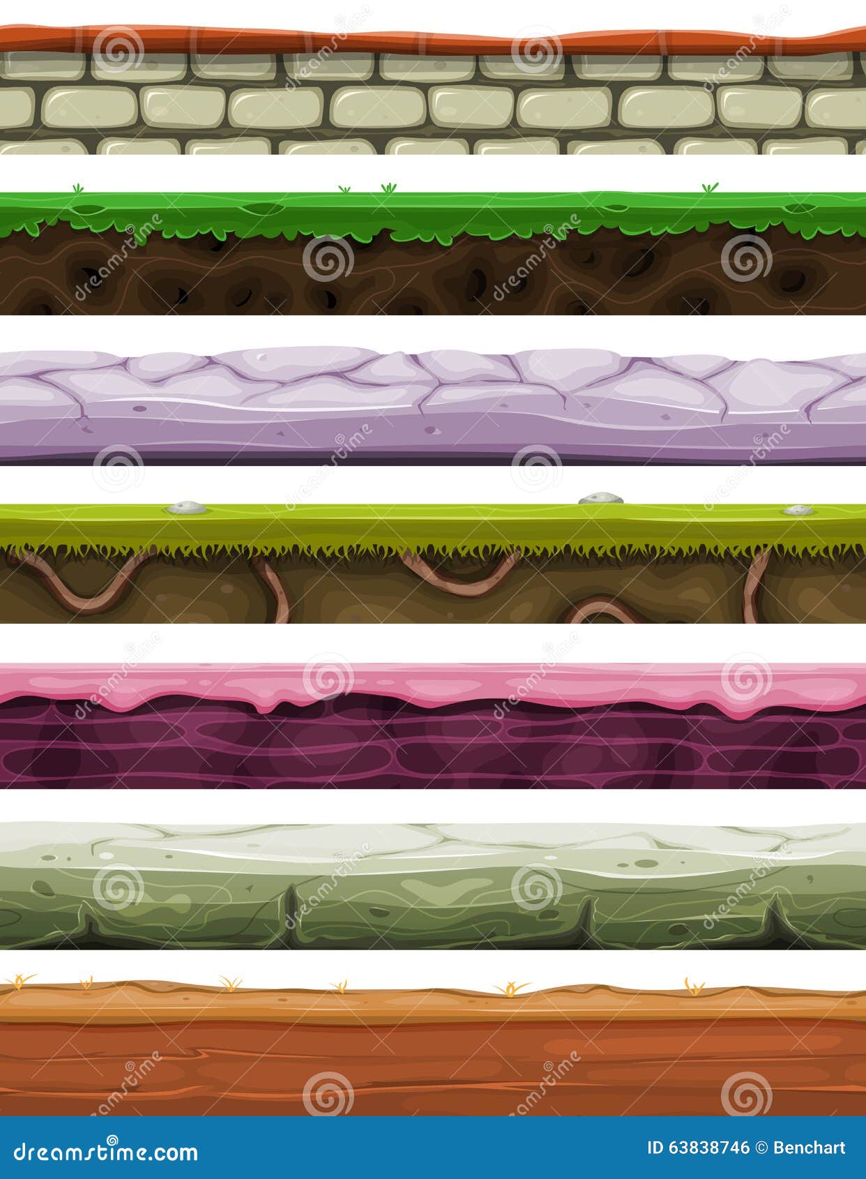 Seamless Landscape Grounds for Game Ui Stock Vector - Illustration of ...