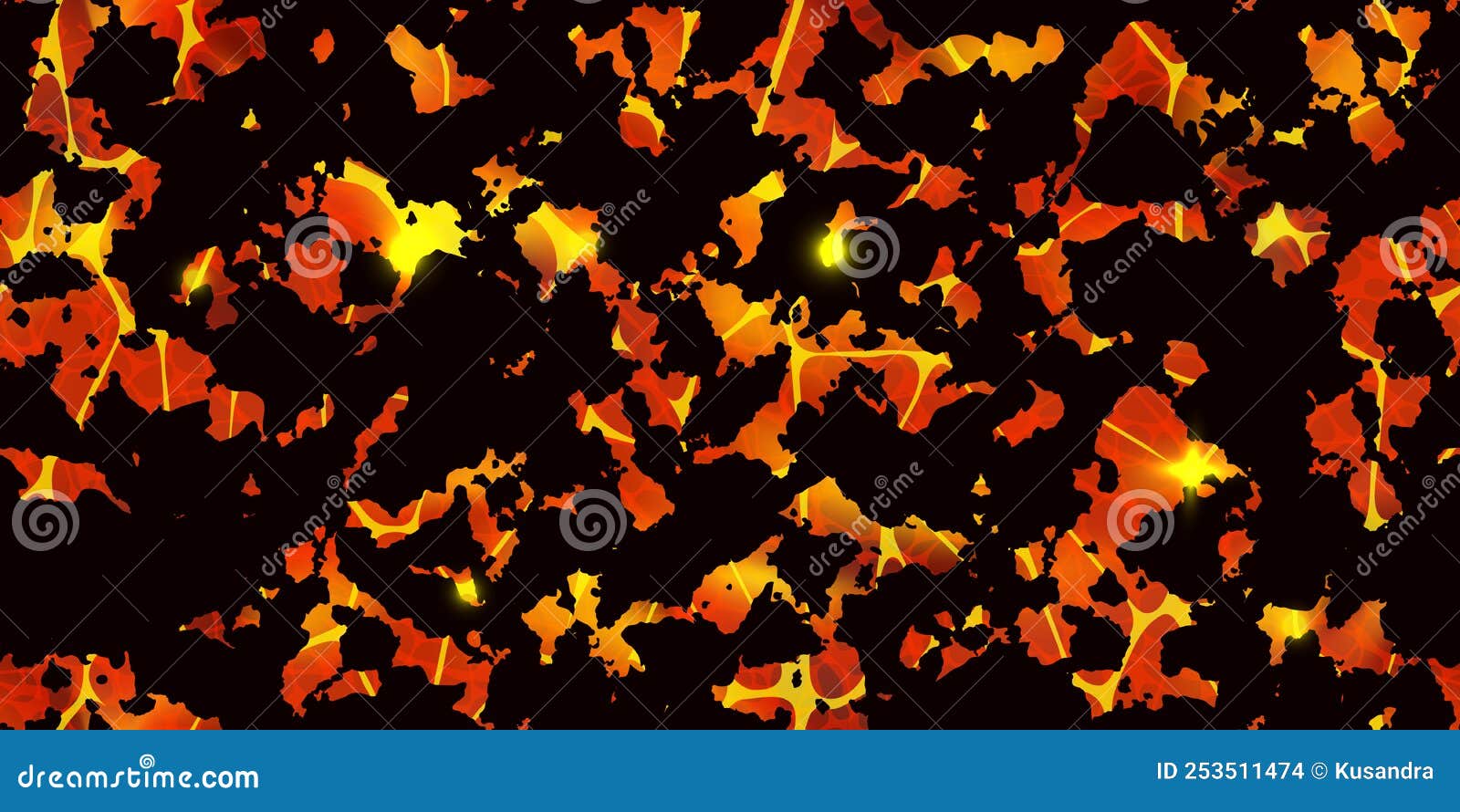 Seamless Lava Pattern with Cracked Ground Texture Stock Vector ...