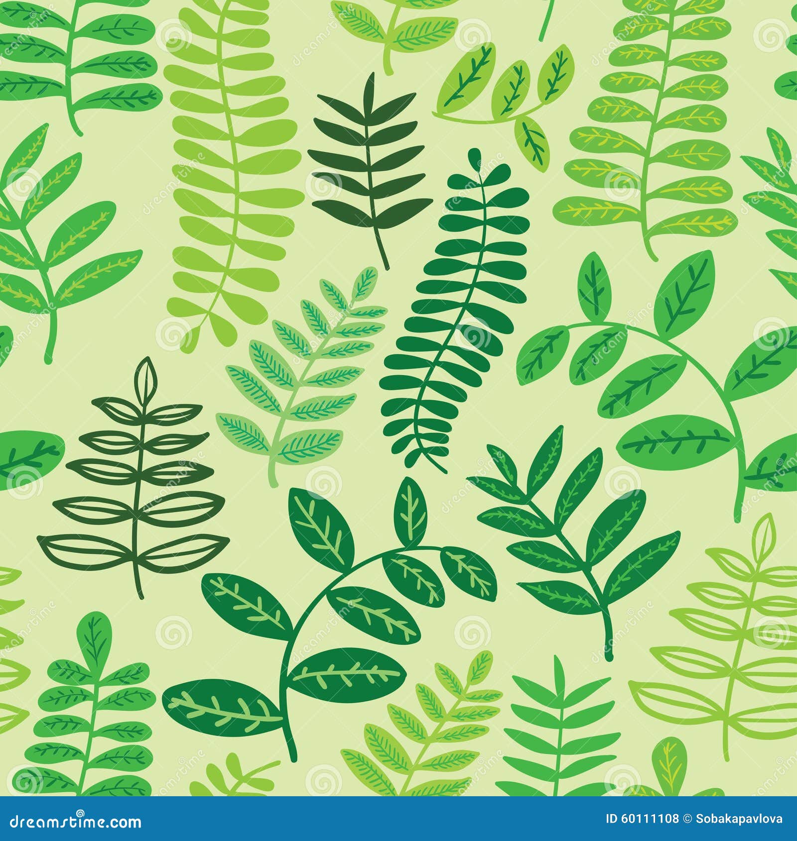 Fern Pattern. Seamless Texture With Forest Foliage. Bracken And ...