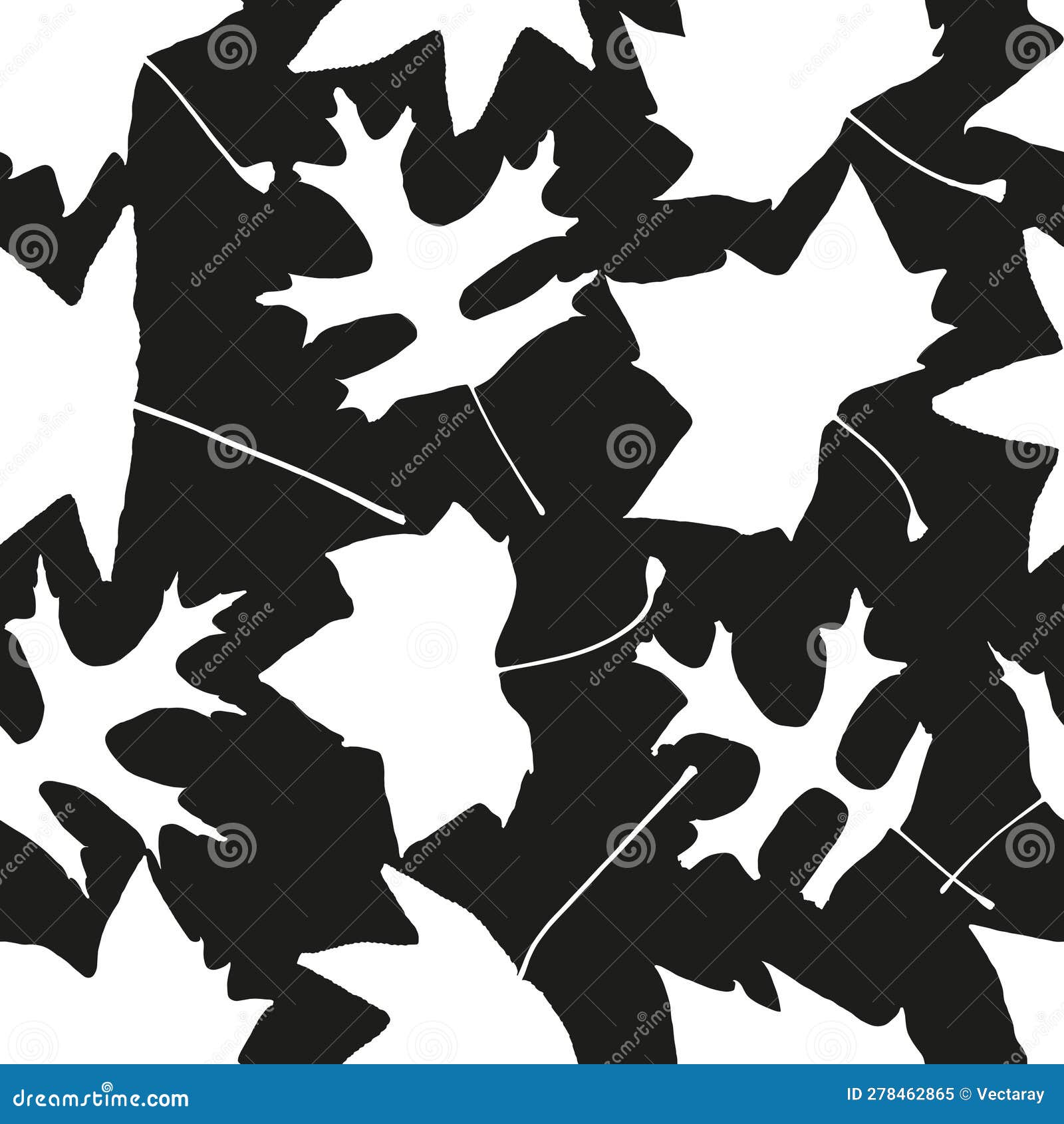 Seamless Autumn Fall Leaf Silhouette Pattern Background Stock ...