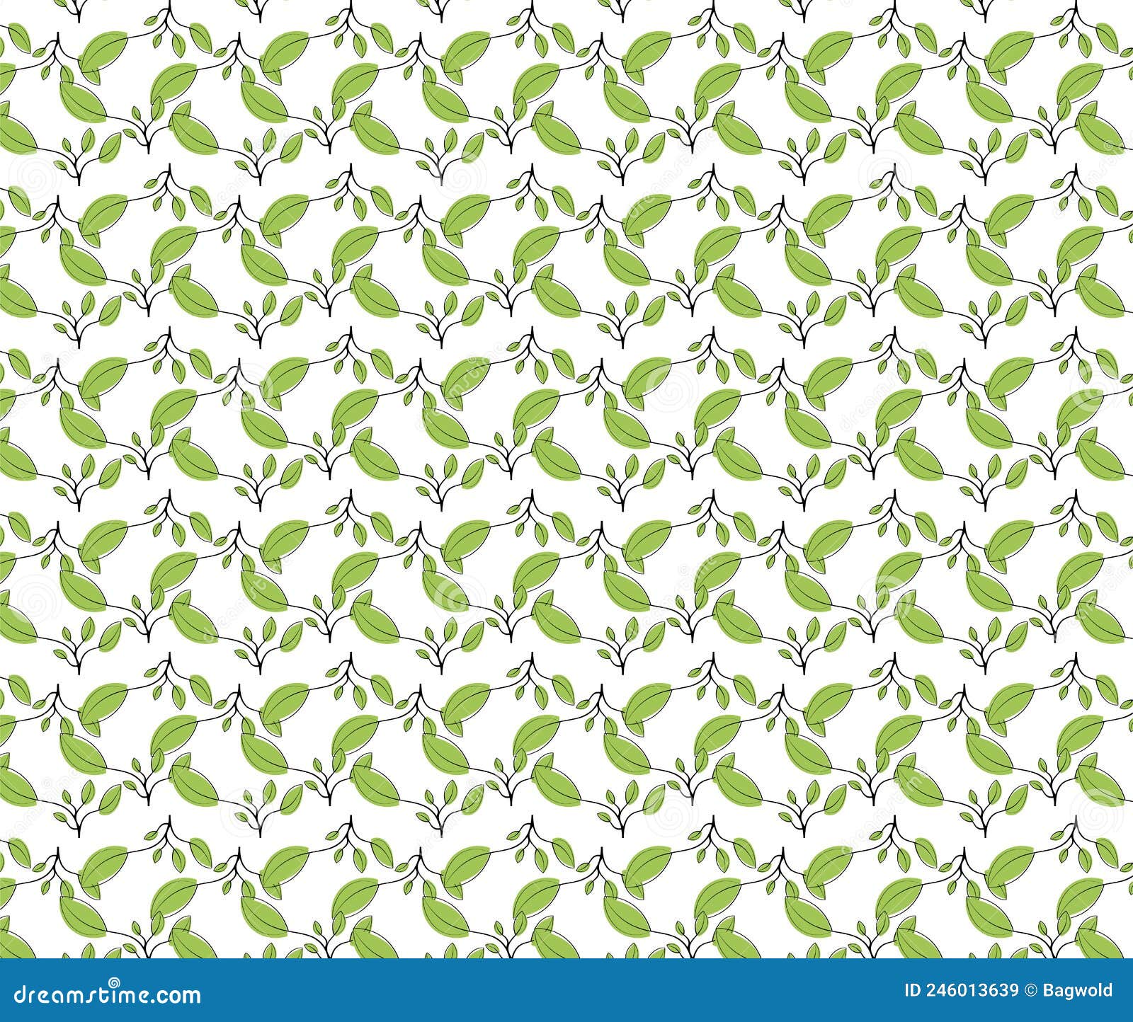 Seamless Leaf Pattern, Floral Background. Vector Repeating Texture with ...