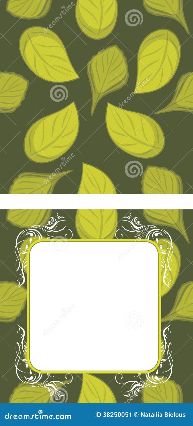 Seamless Leafy Background and Decorative Frame Stock Vector ...