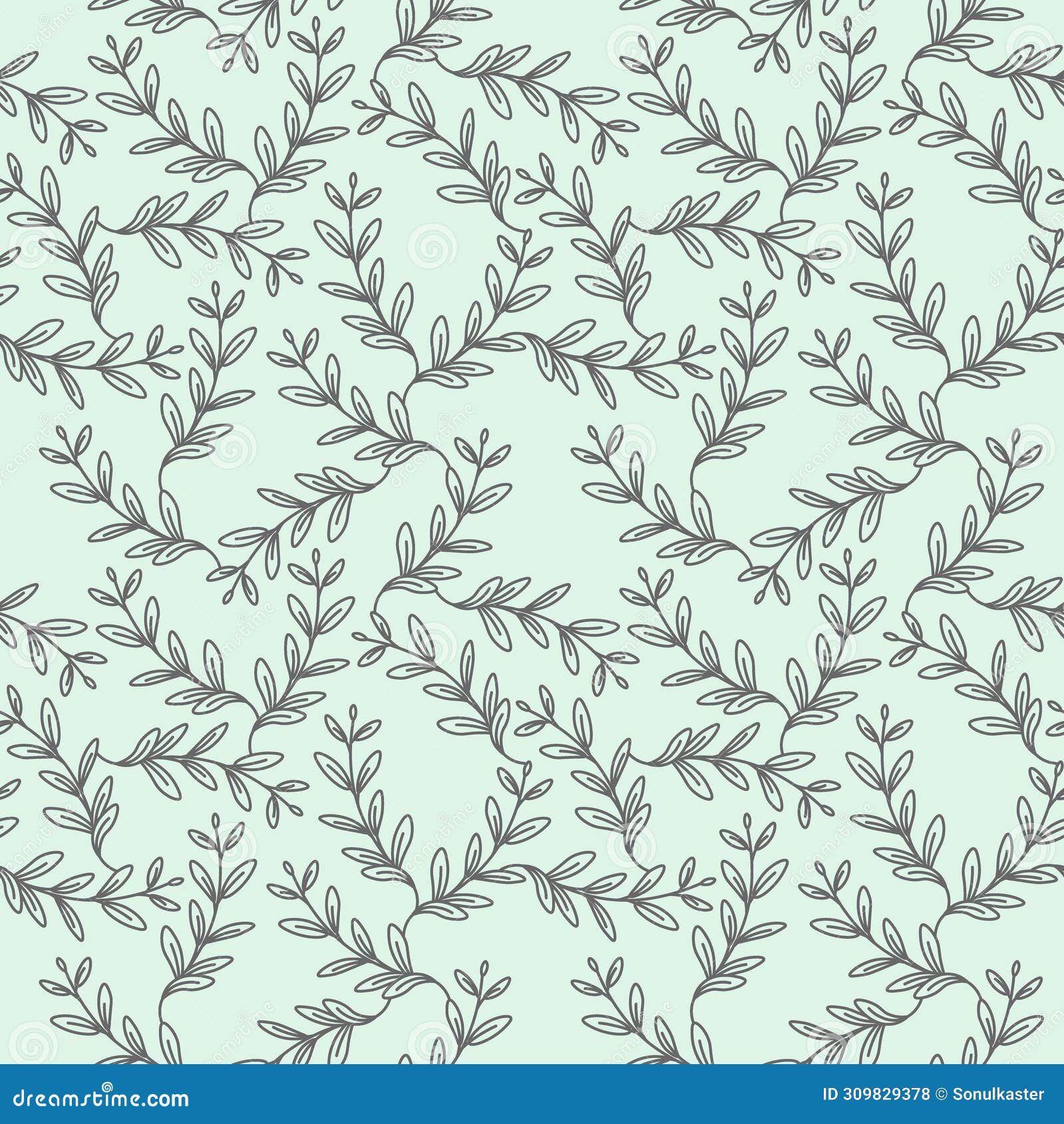 Seamless Leafy Branches Seamless Pattern Stock Vector - Illustration of ...