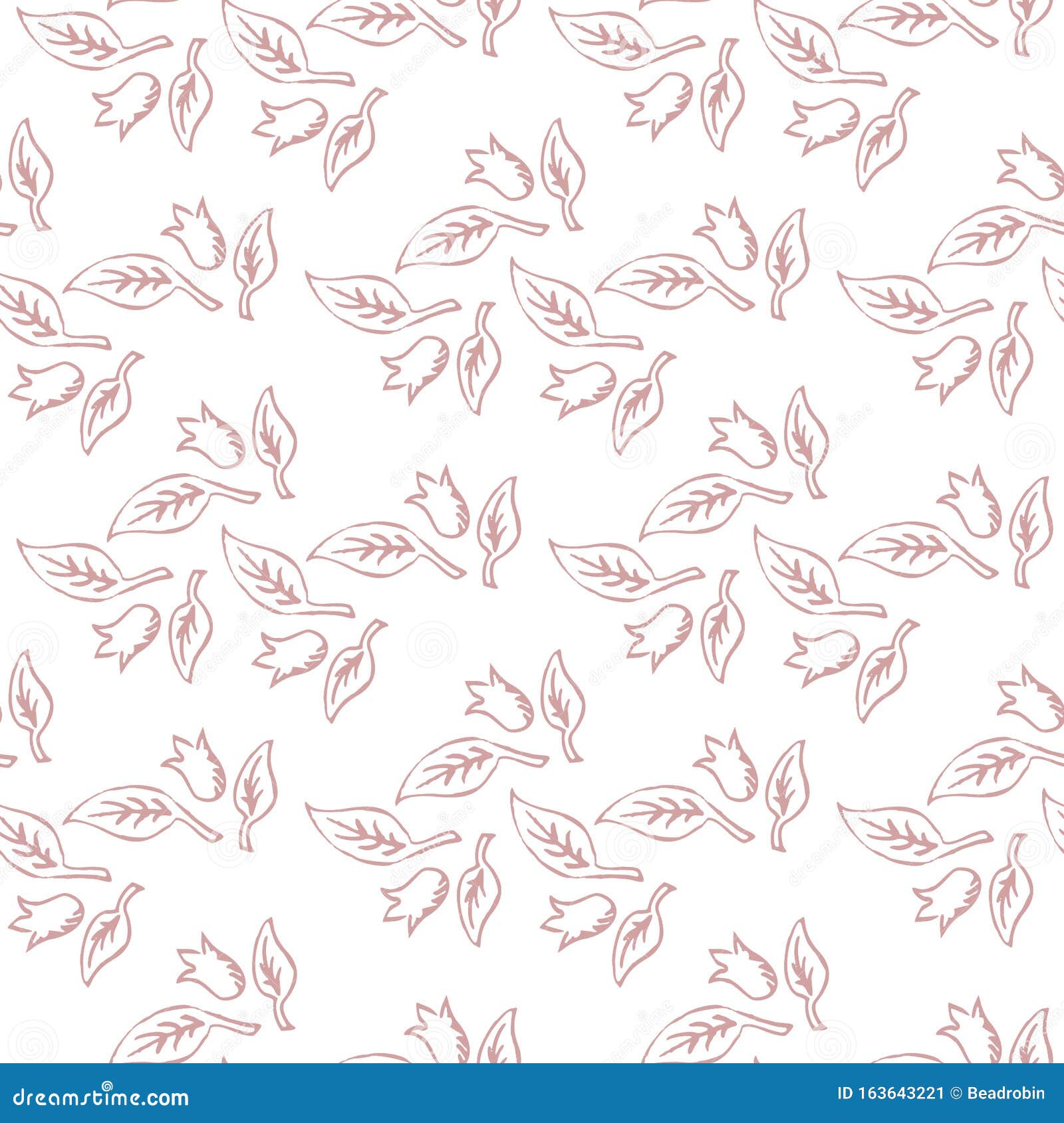 Seamless Leaves and Flowers Background Texture Stock Illustration ...