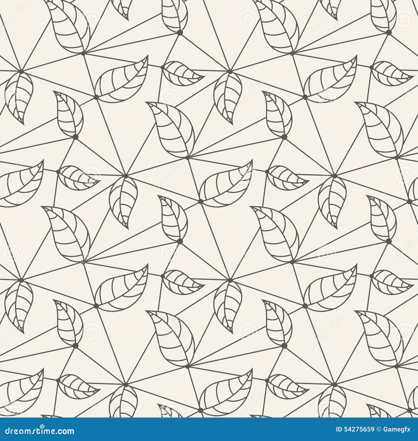 Seamless Leaves Line Pattern Tile Background Stock Vector ...