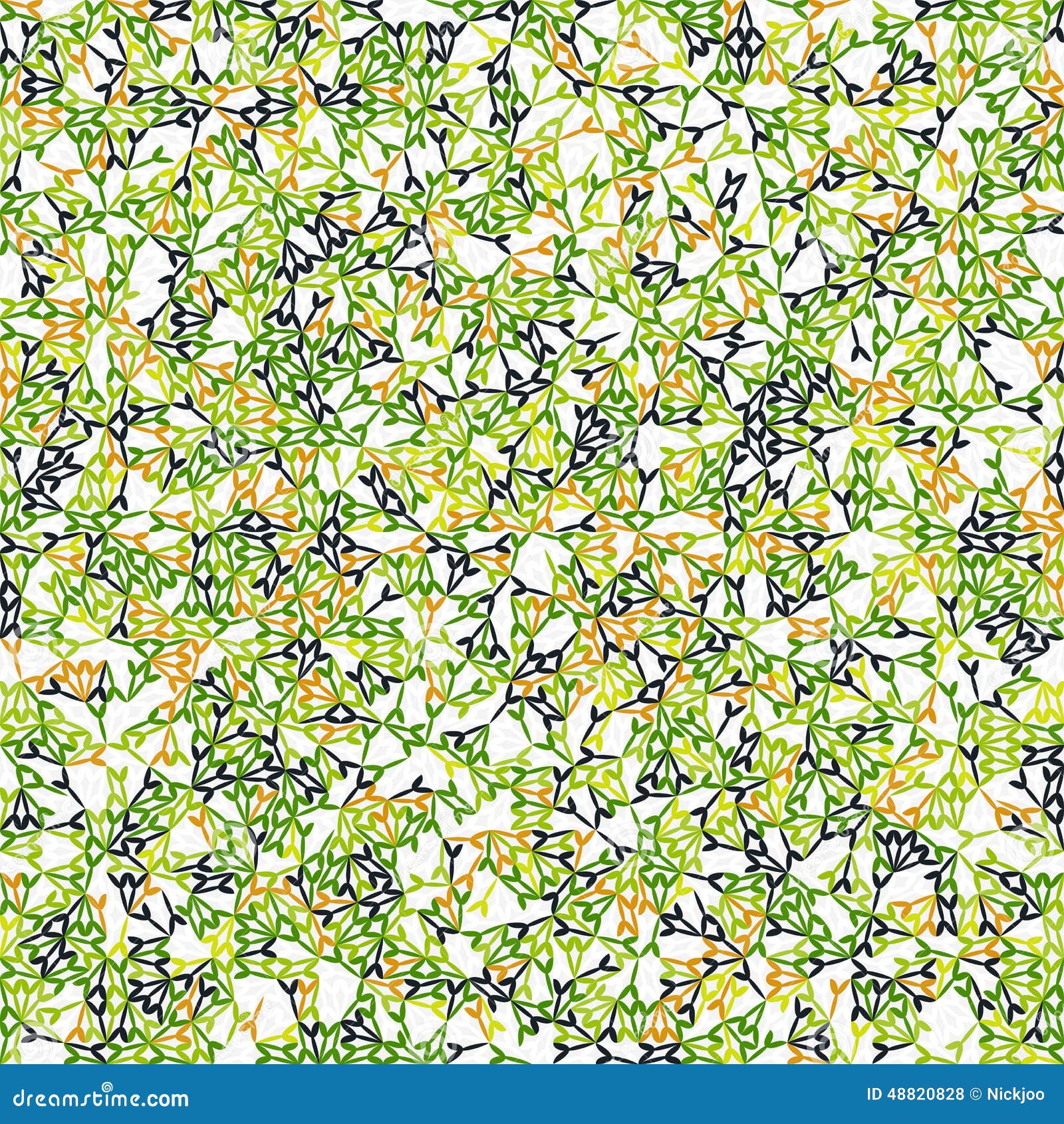 Seamless Leaves Mosaic Pattern. Vector Stock Vector - Illustration of ...