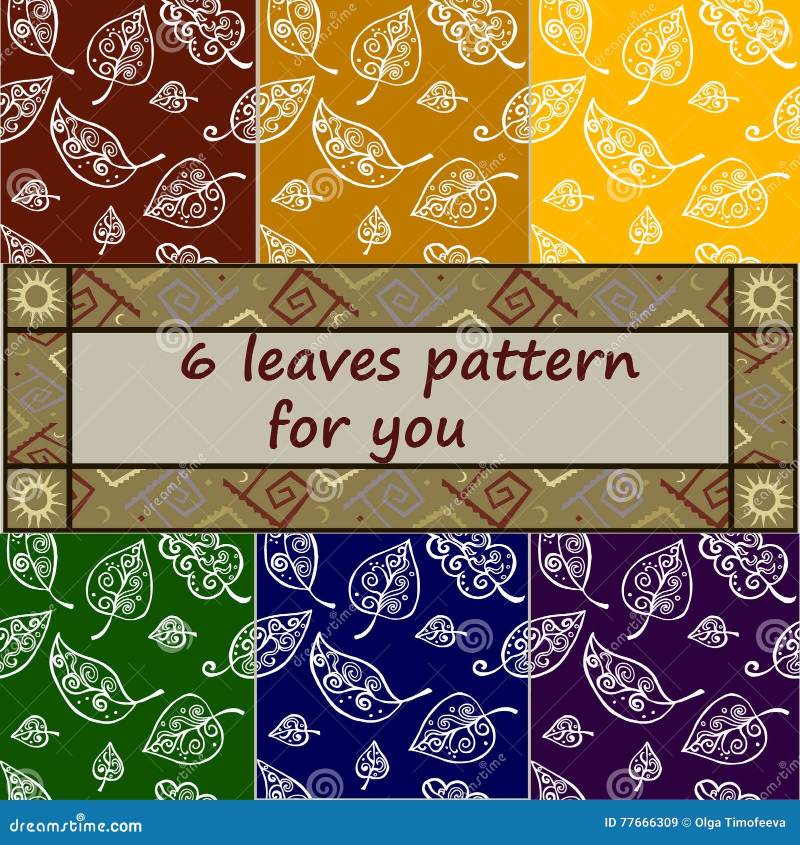 Seamless leaves pattens stock vector. Illustration of paper - 77666309