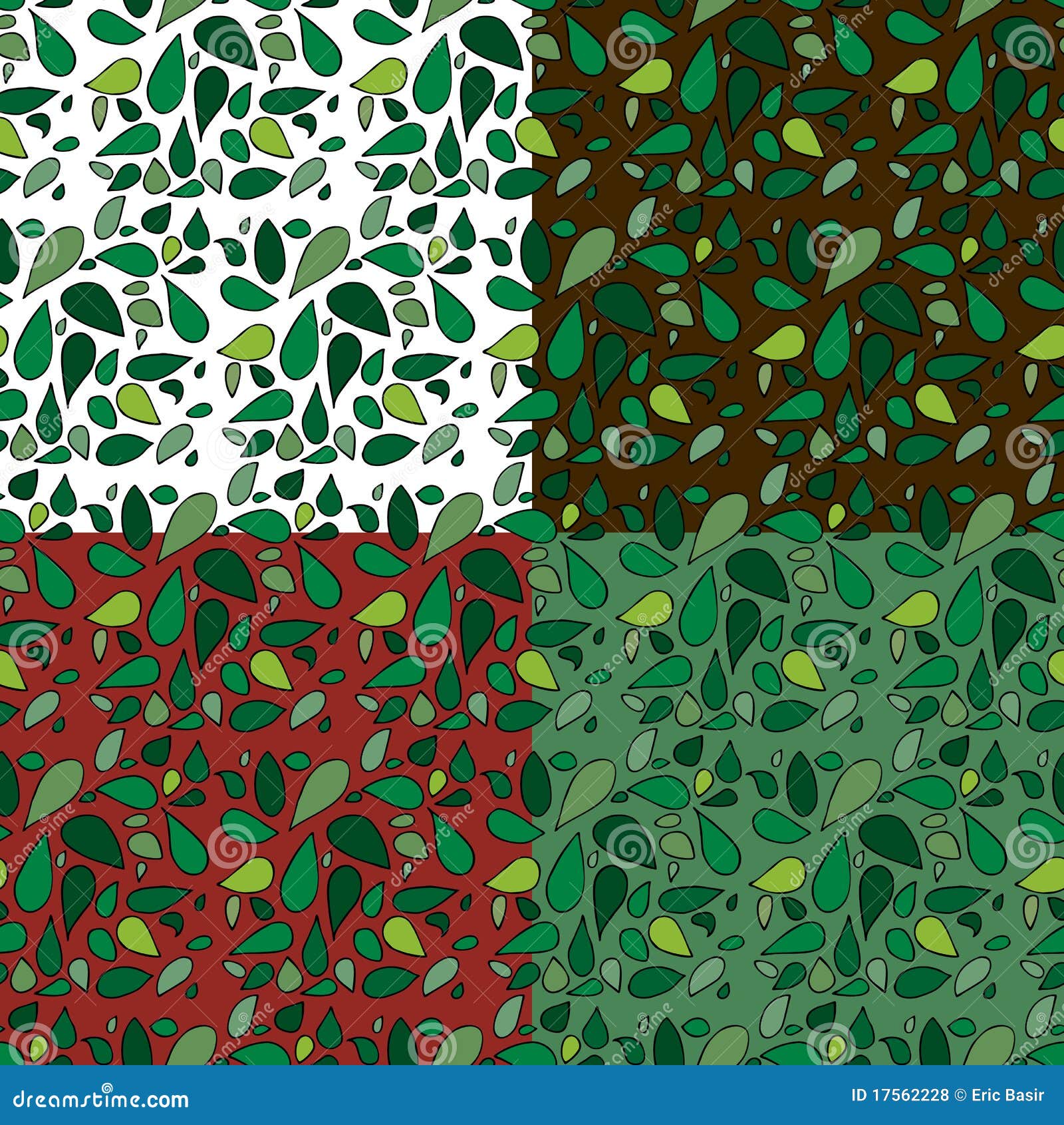 Seamless Leaves Patterns stock vector. Illustration of wallpaper - 17562228