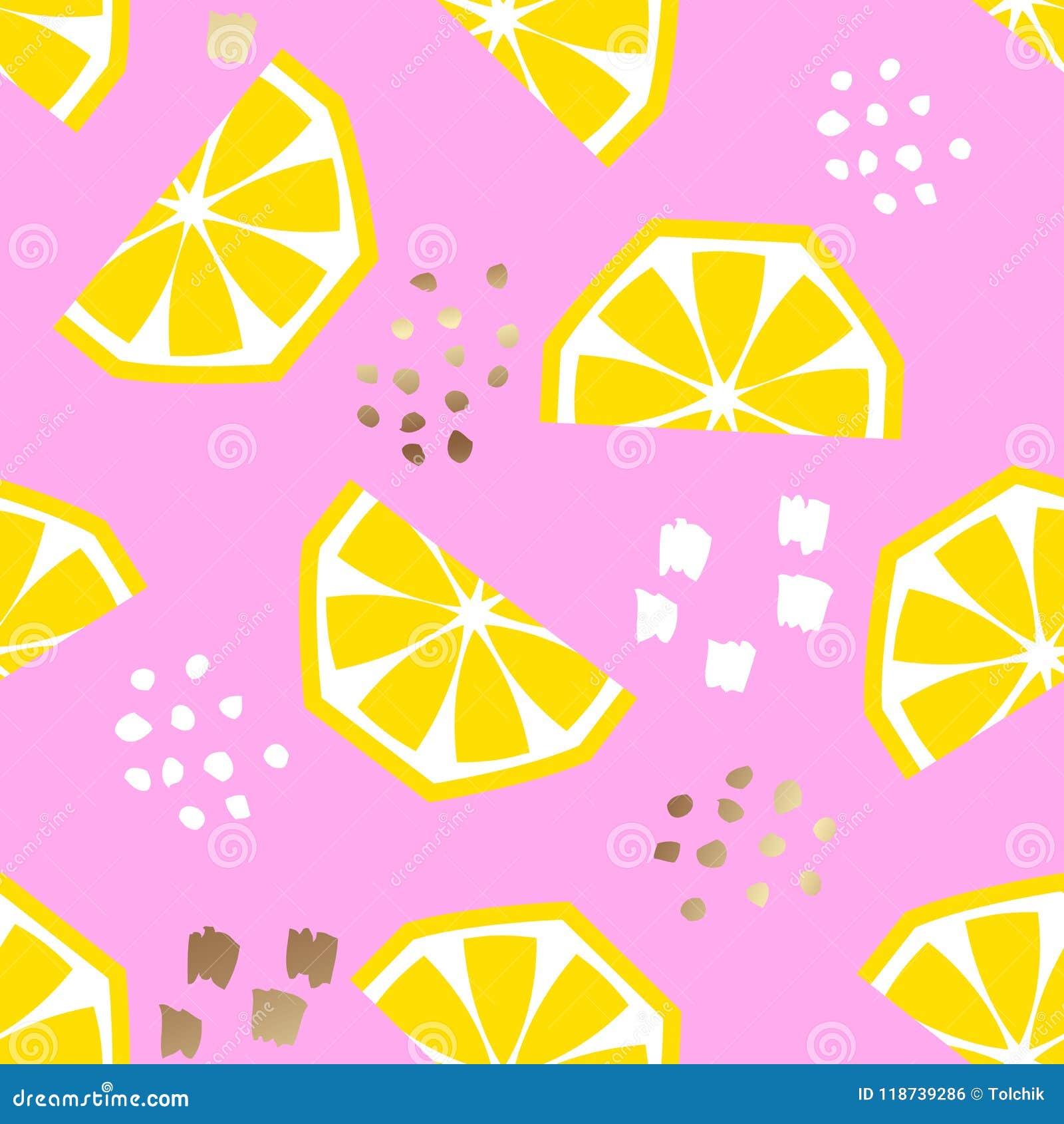 Seamless Lemon Pattern Vector Illustration | CartoonDealer.com #162488040