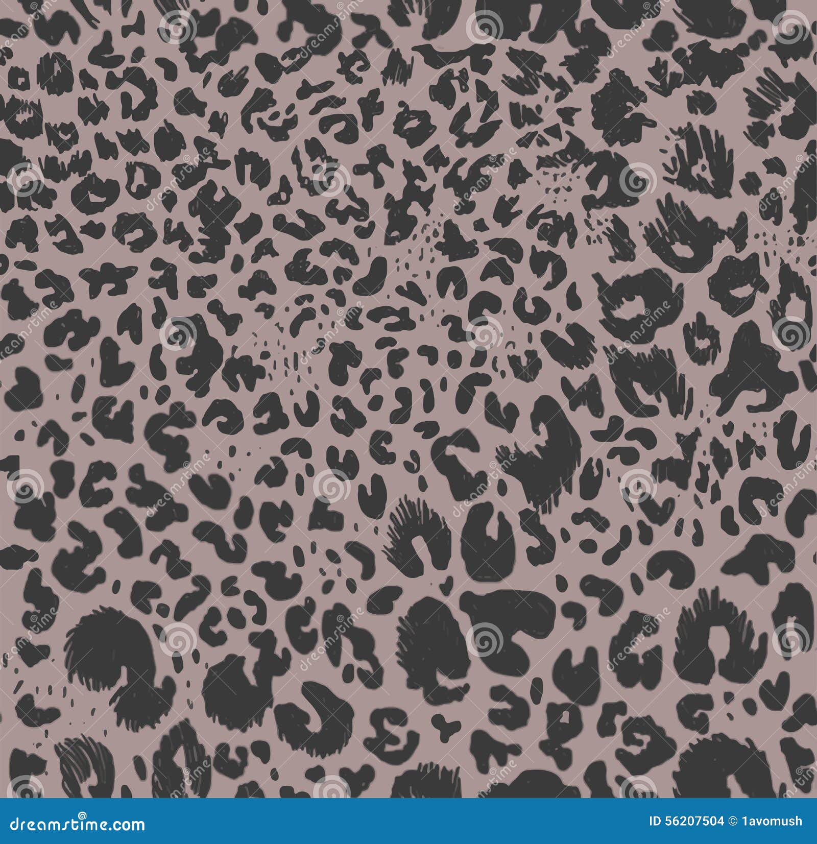 Seamless Leopard Print on Grey. Vector Stock Vector - Illustration of ...
