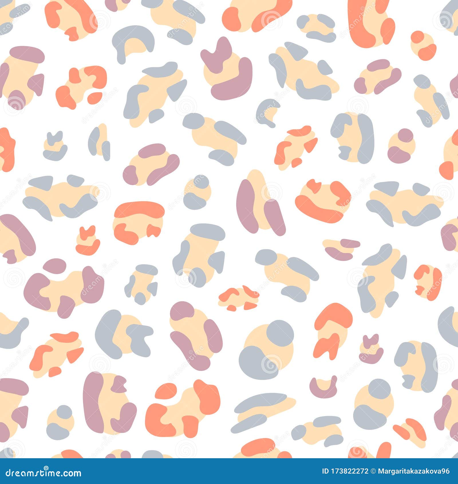Seamless Leopard Spot Pattern, in an Unusual Color. Vector Illustration ...