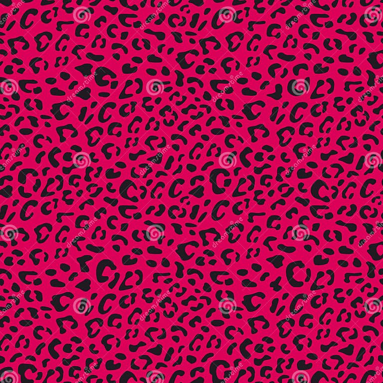 Seamless Leopard Vector Pattern Design, Animal Pink and Black Tile ...
