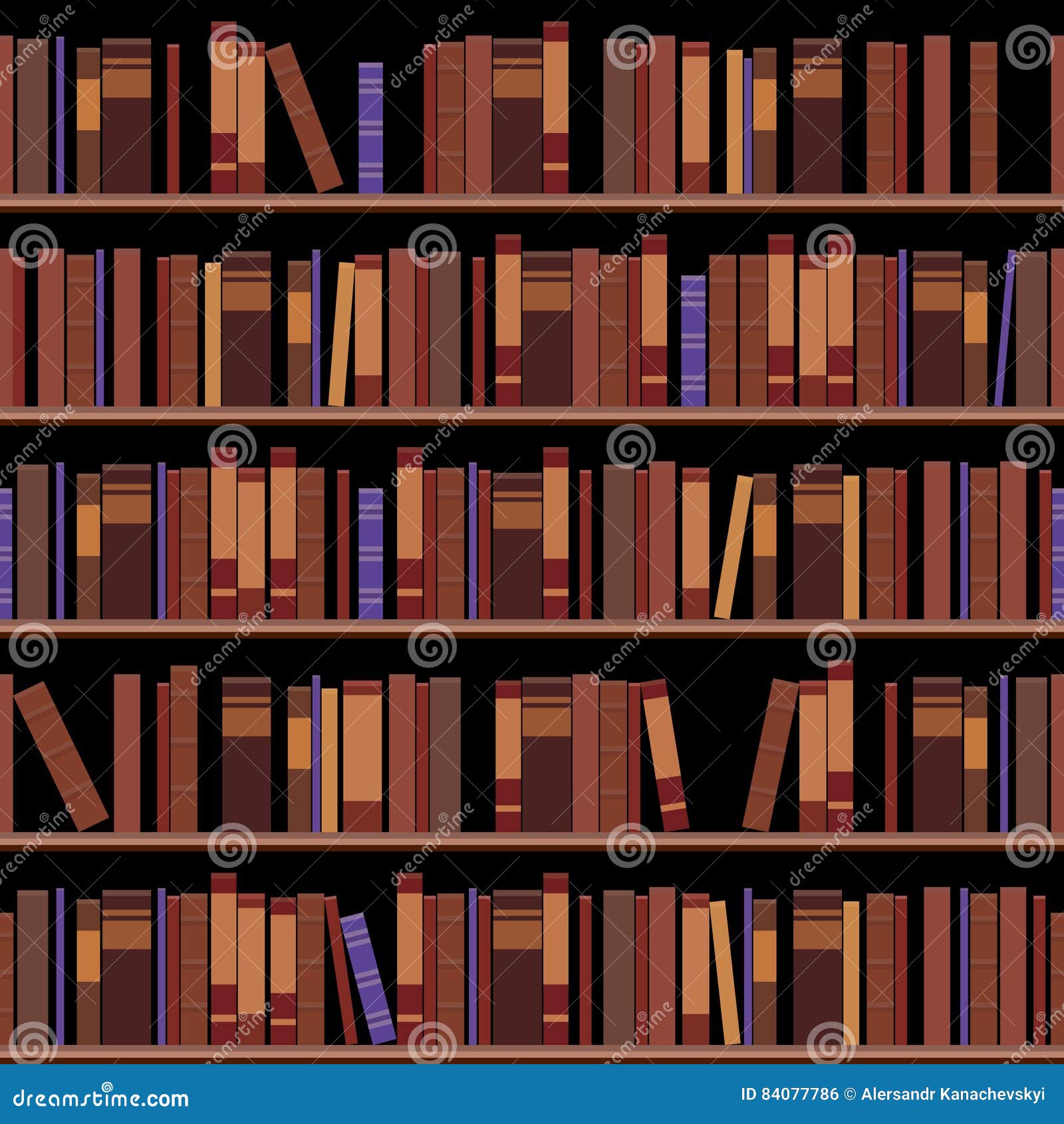 Seamless Library Shelves with Old Books Stock Illustration ...