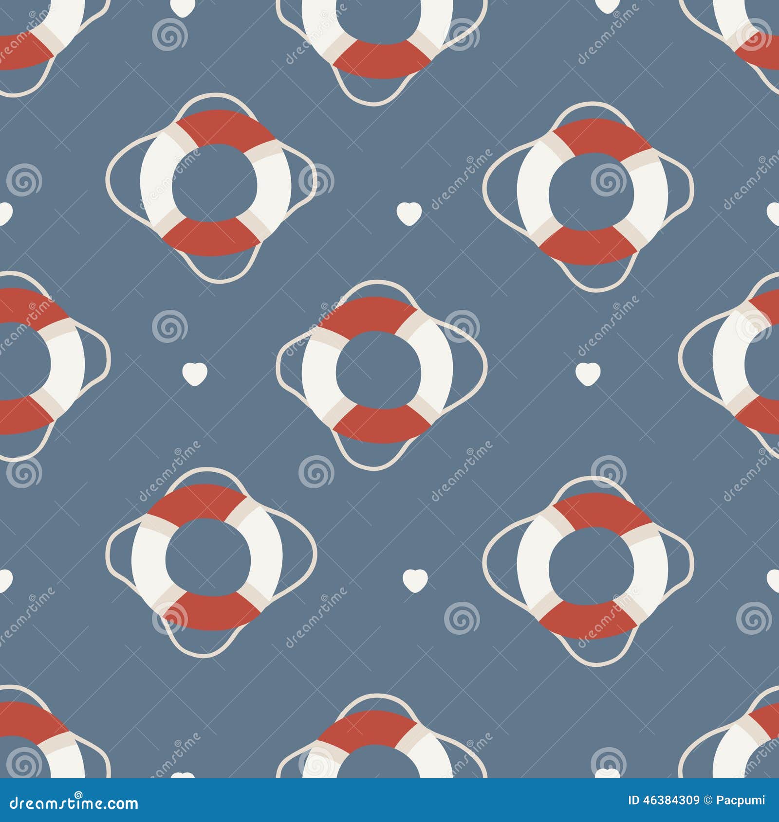 Seamless Life Preserve Pattern Stock Illustration - Illustration of ...
