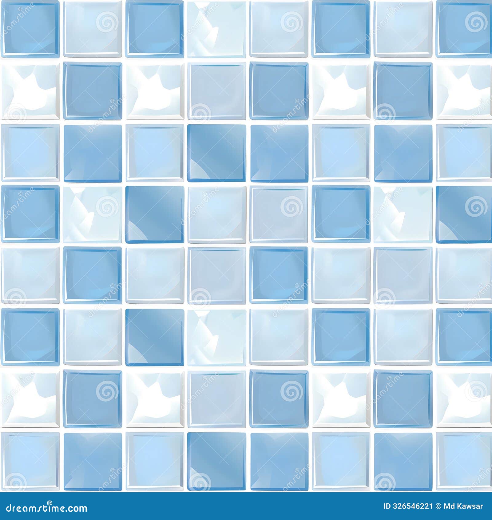 Seamless Light Blue Mosaic Tile Pattern Stock Illustration ...