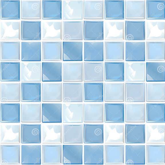 Seamless Light Blue Mosaic Tile Pattern Stock Illustration ...