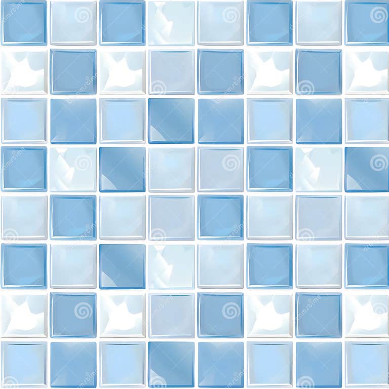 Seamless Light Blue Mosaic Tile Pattern Stock Illustration ...