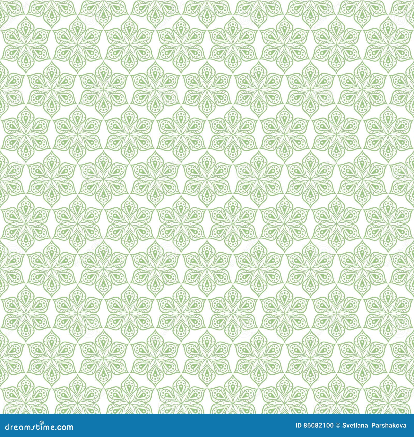 Seamless Light Green Floral Pattern. Stock Vector - Illustration of ...