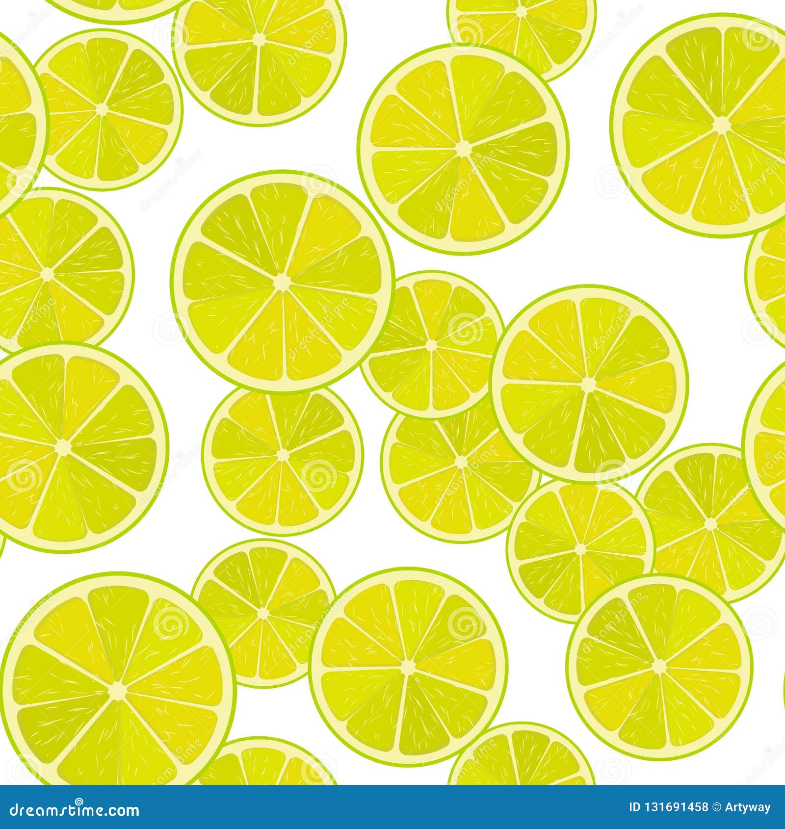 Seamless Lime or Lemon Vector Pattern. Minimalistic Food Background ...