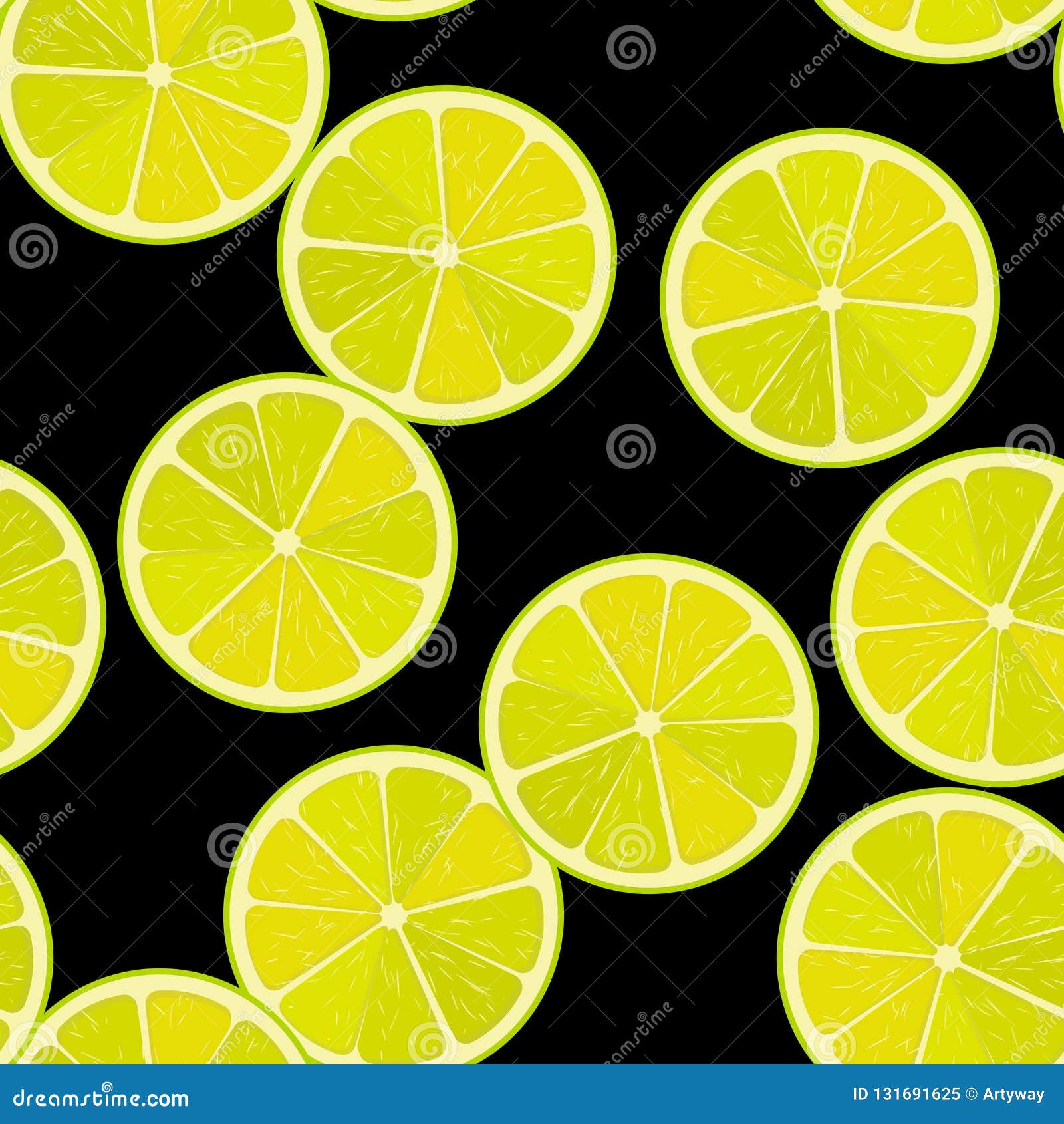 Seamless Lime or Lemon Vector Pattern. Minimalistic Food Background ...