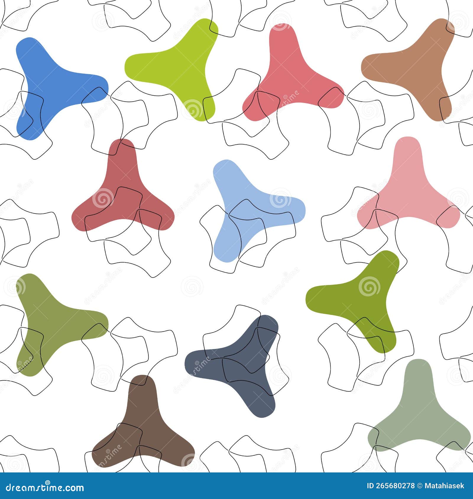 Seamless Line-art Pattern on White Background. Pastel Colored Tiling ... Seamless Line-art Pattern on White Background. Pastel Colored Tiling ...