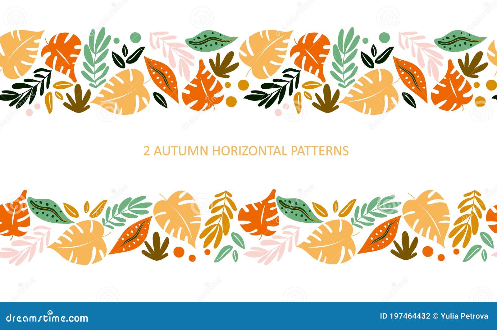 Seamless Line Horizontal Autumn Patterns Stock Vector - Illustration of ...