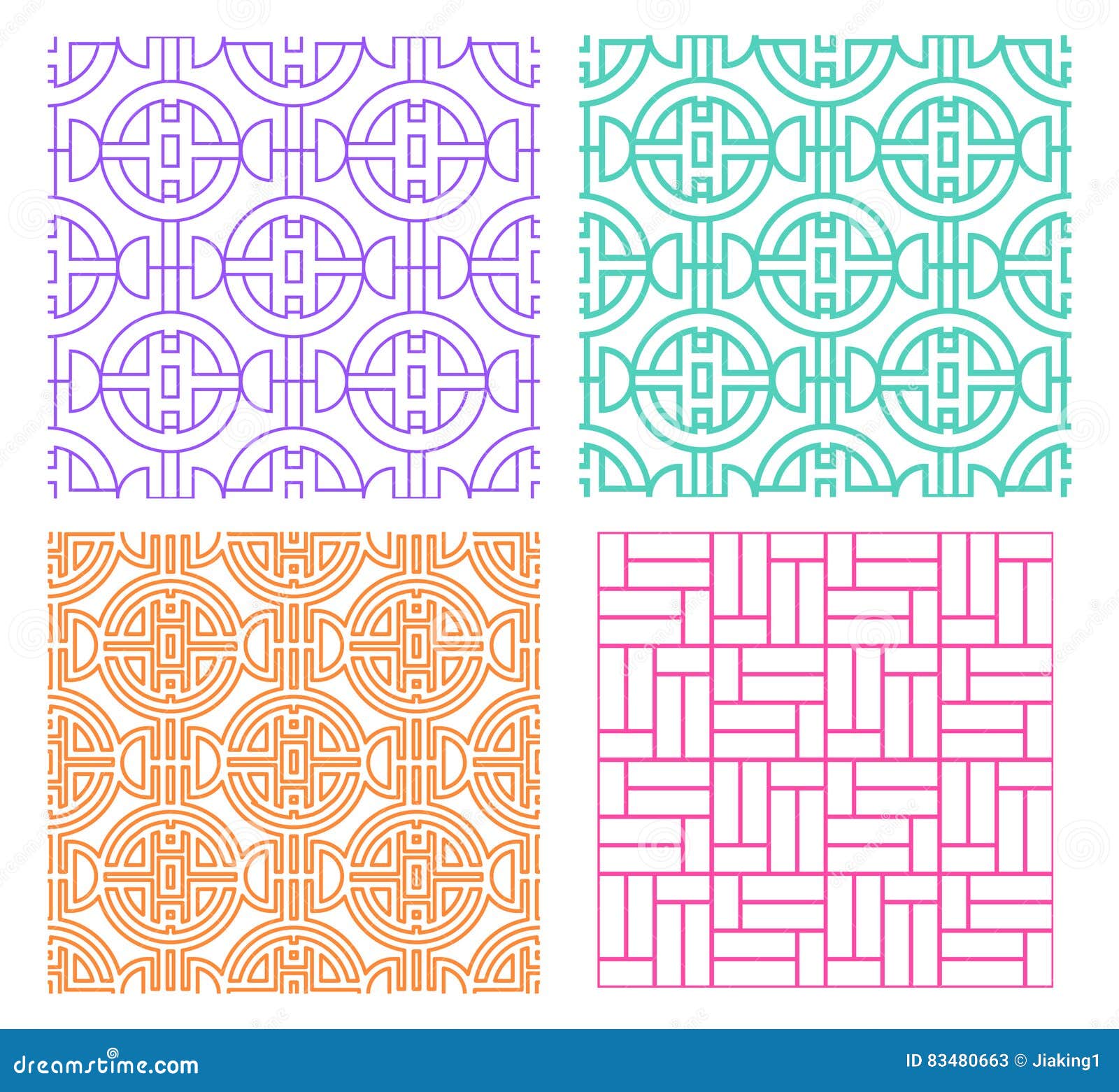 Seamless Line Pattern in Modern Chinese Style Stock Vector ...