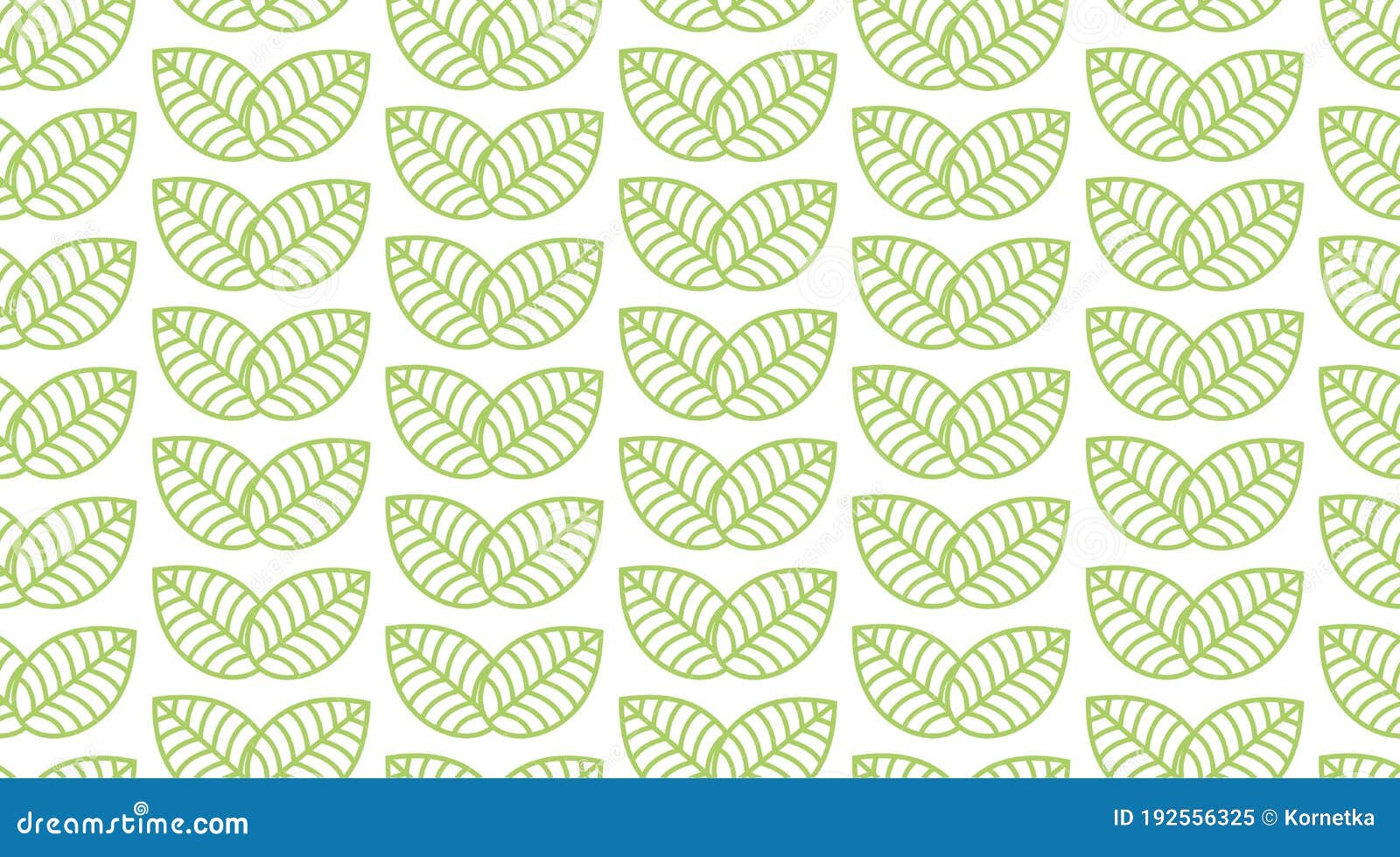Seamless Linear Leaves Pattern. Horizontal Plant Vector. Stock Vector ...