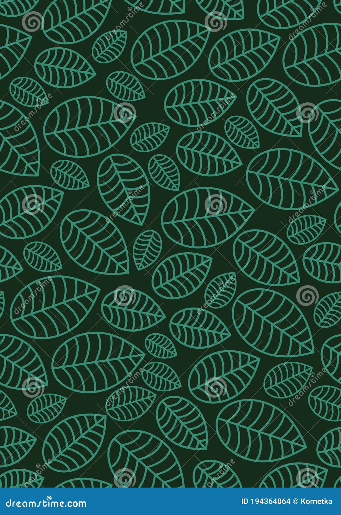 Seamless Linear Leaves Pattern. Vertical Plant Vector. Stock Vector ...