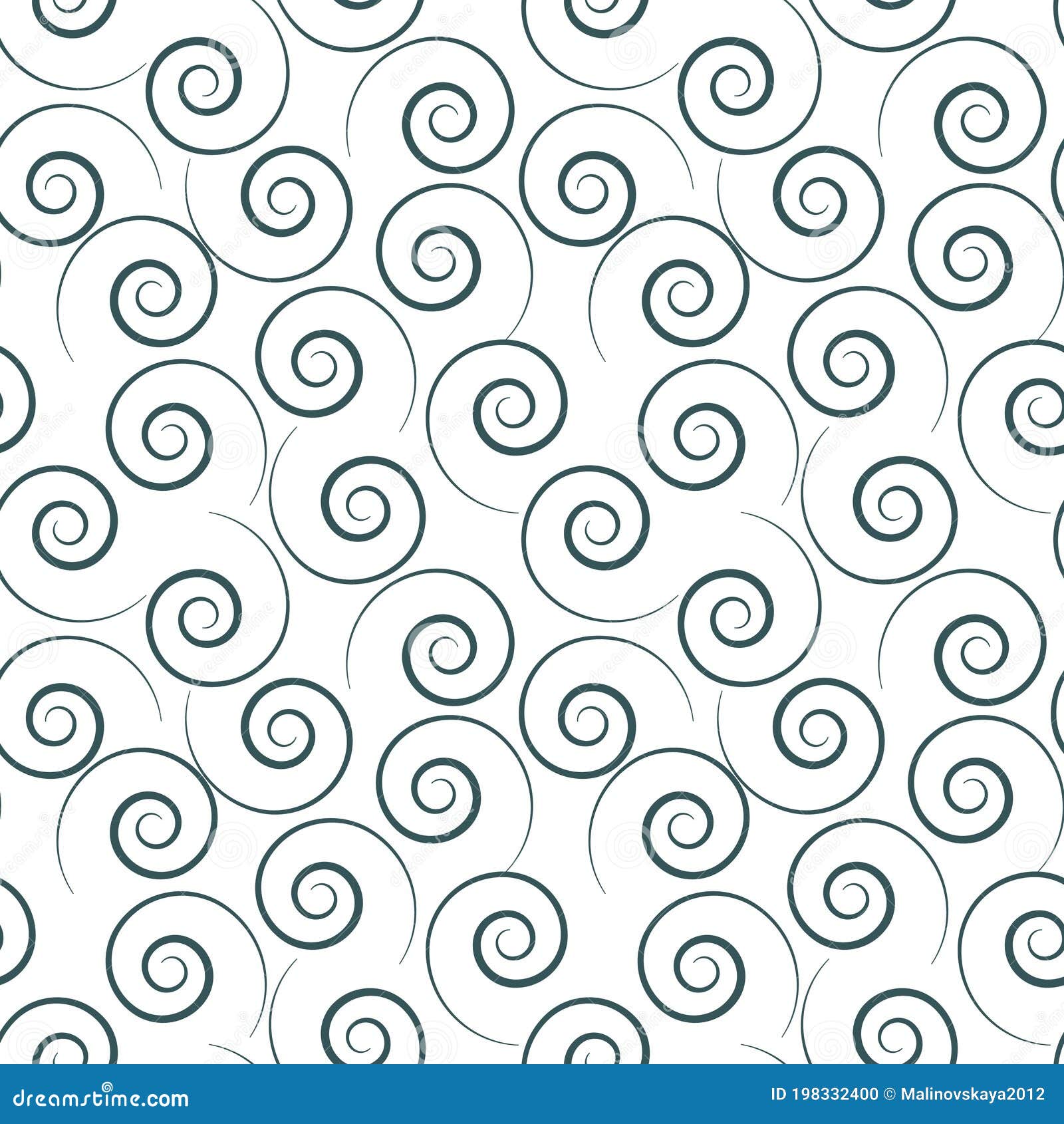 Seamless Linear Pattern with Thin Curl Lines and Scrolls, Vector. Stock ...