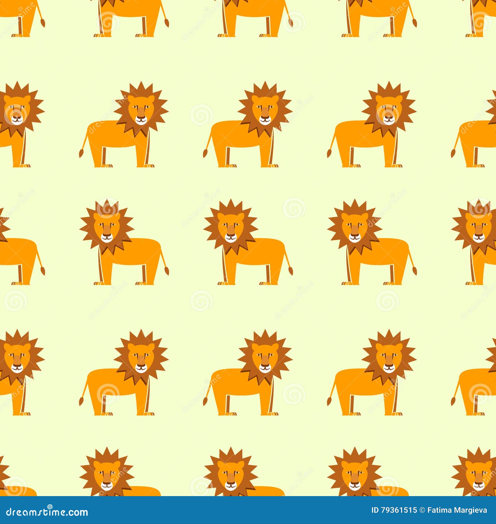 Seamless lions pattern stock vector. Illustration of element - 79361515