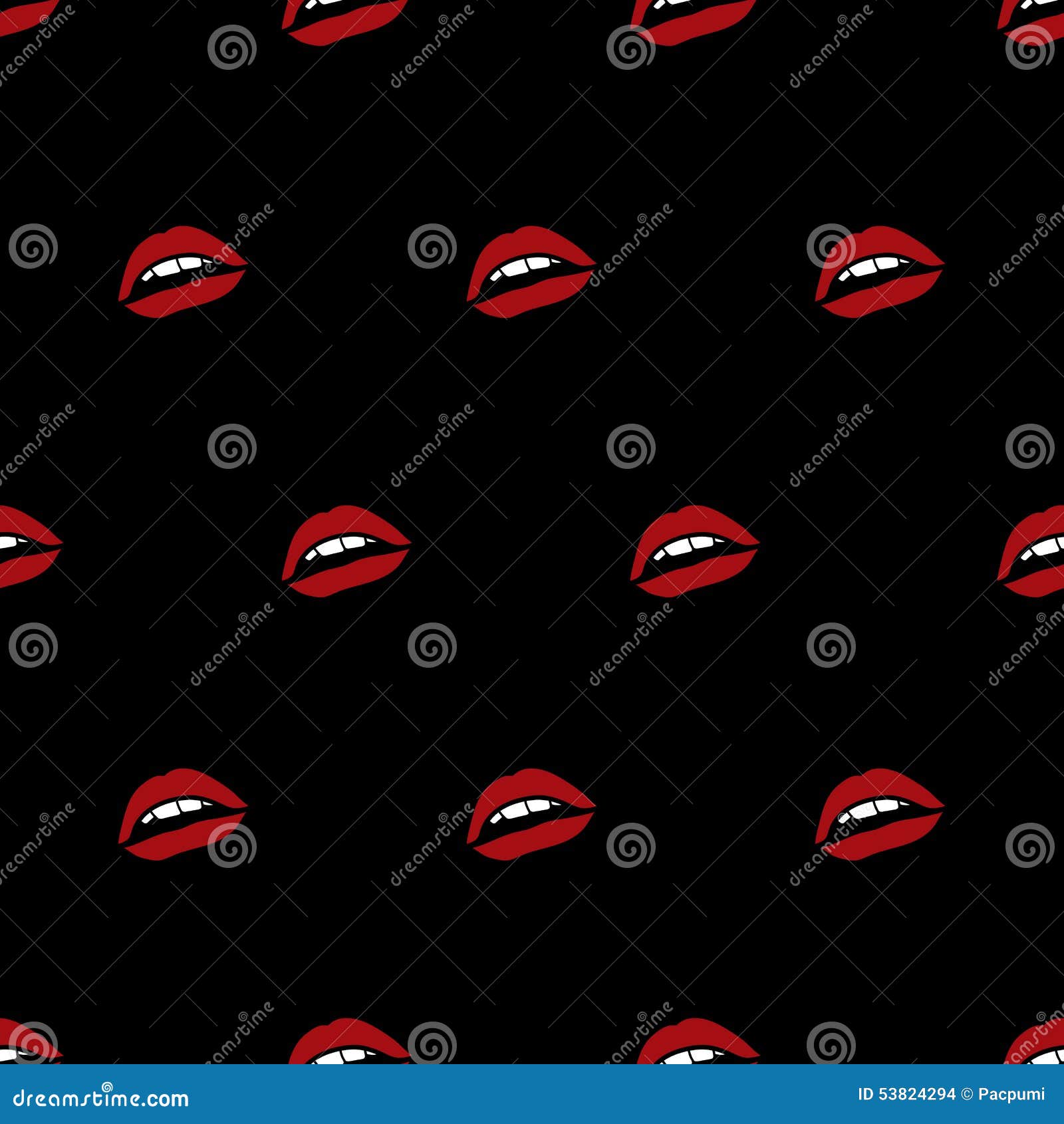 Seamless lips pattern stock vector. Illustration of retro - 53824294