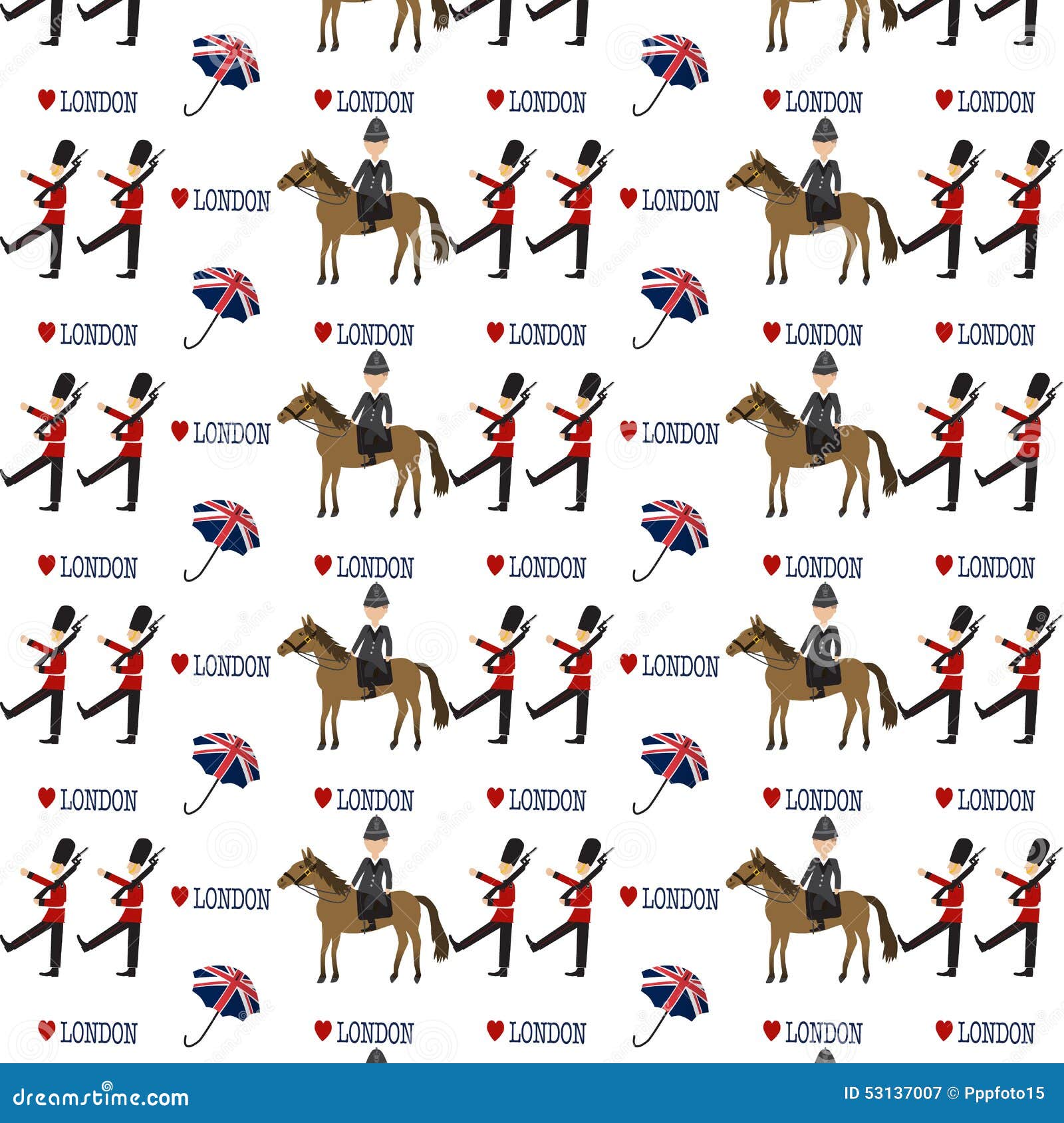 Seamless London Pattern Vector Illustration | CartoonDealer.com #53104850