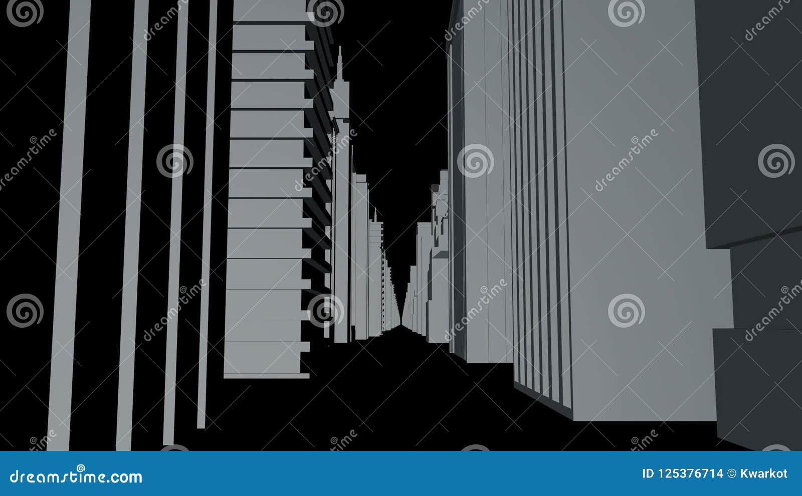 Seamless Loop Abstract 3D City Concept Rendering. Digital Buildings ...