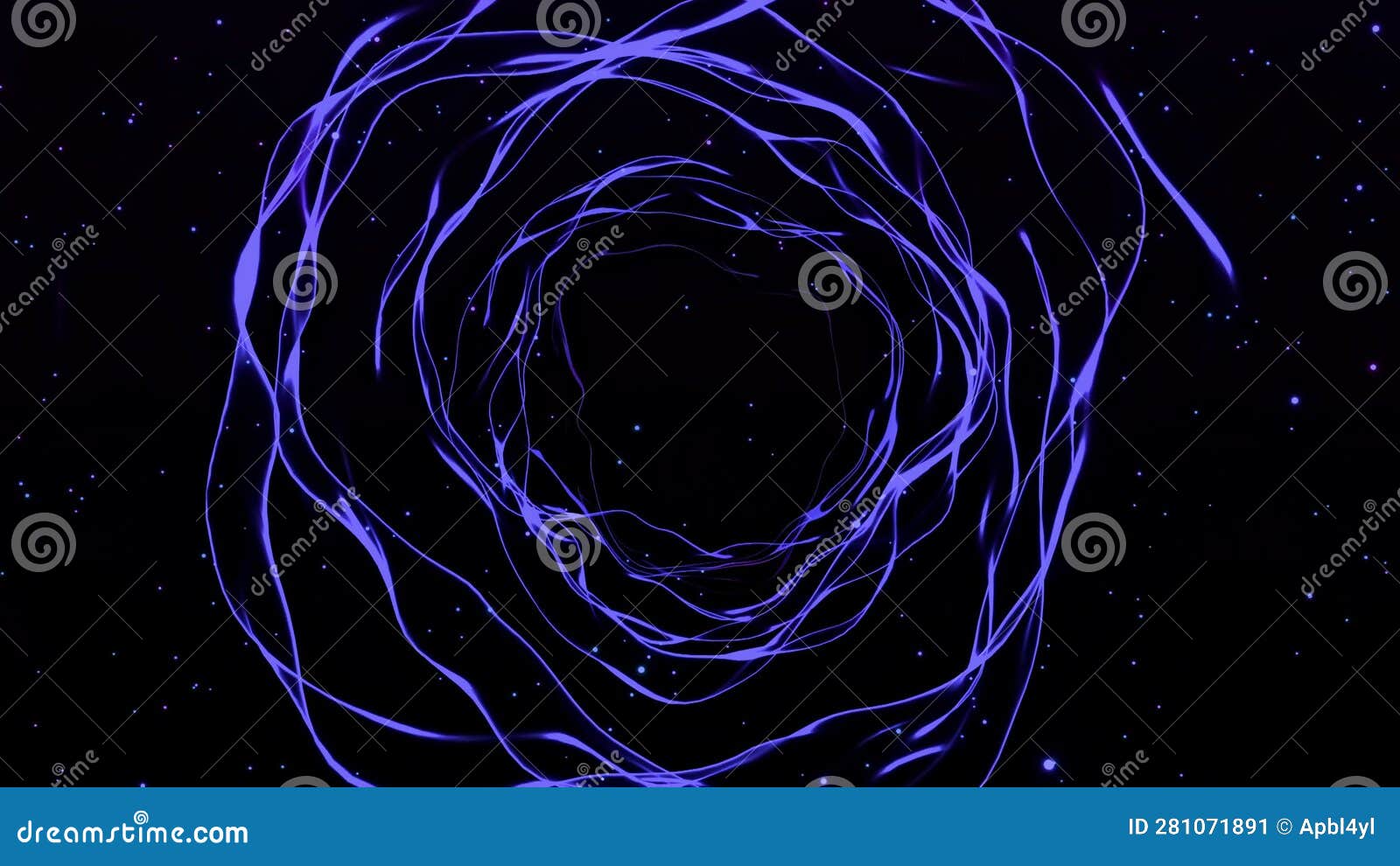 Seamless Loop Abstract Tunnel Animation with Particles. VFX. Place for ...