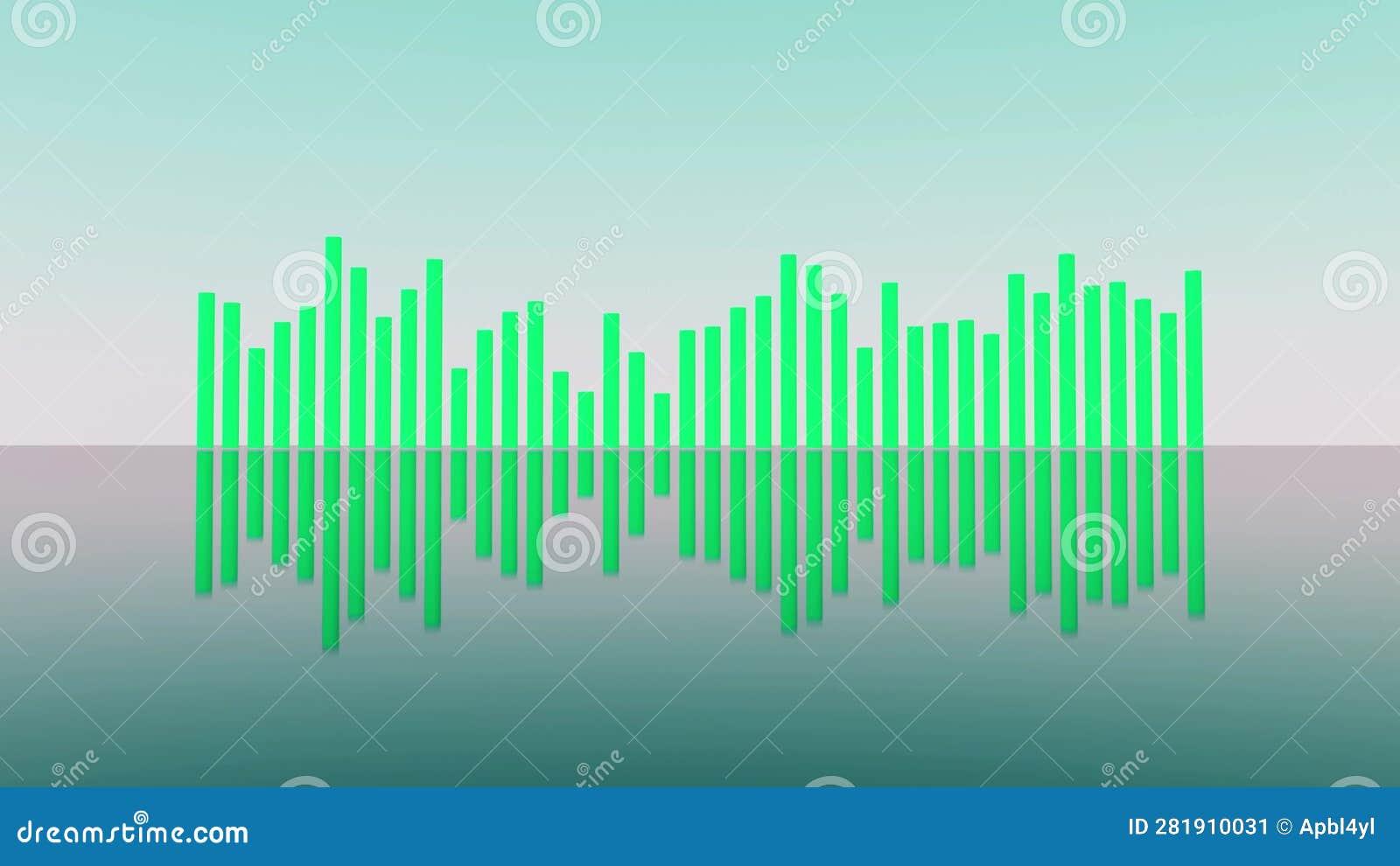 Seamless Loop Green Audio Waveform. Abstract Music Waves Oscillation ...