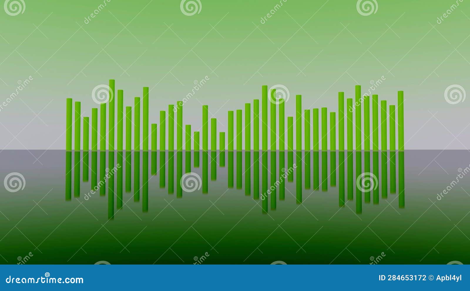 Seamless Loop Green Audio Waveform. Abstract Music Waves Oscillation ...