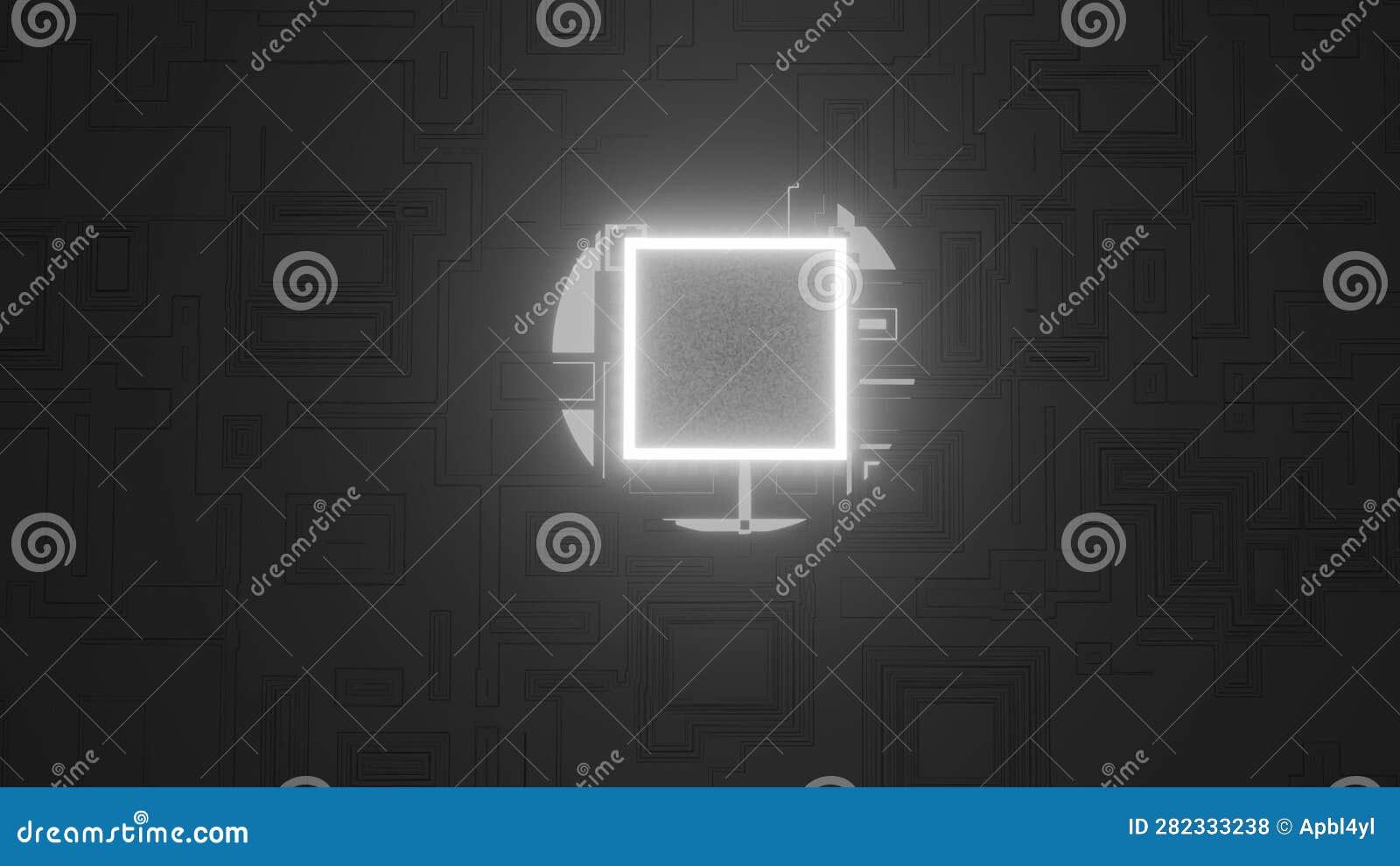 Seamless Loop High Tech CPU Processing Data 3D Animation. Signals from ...