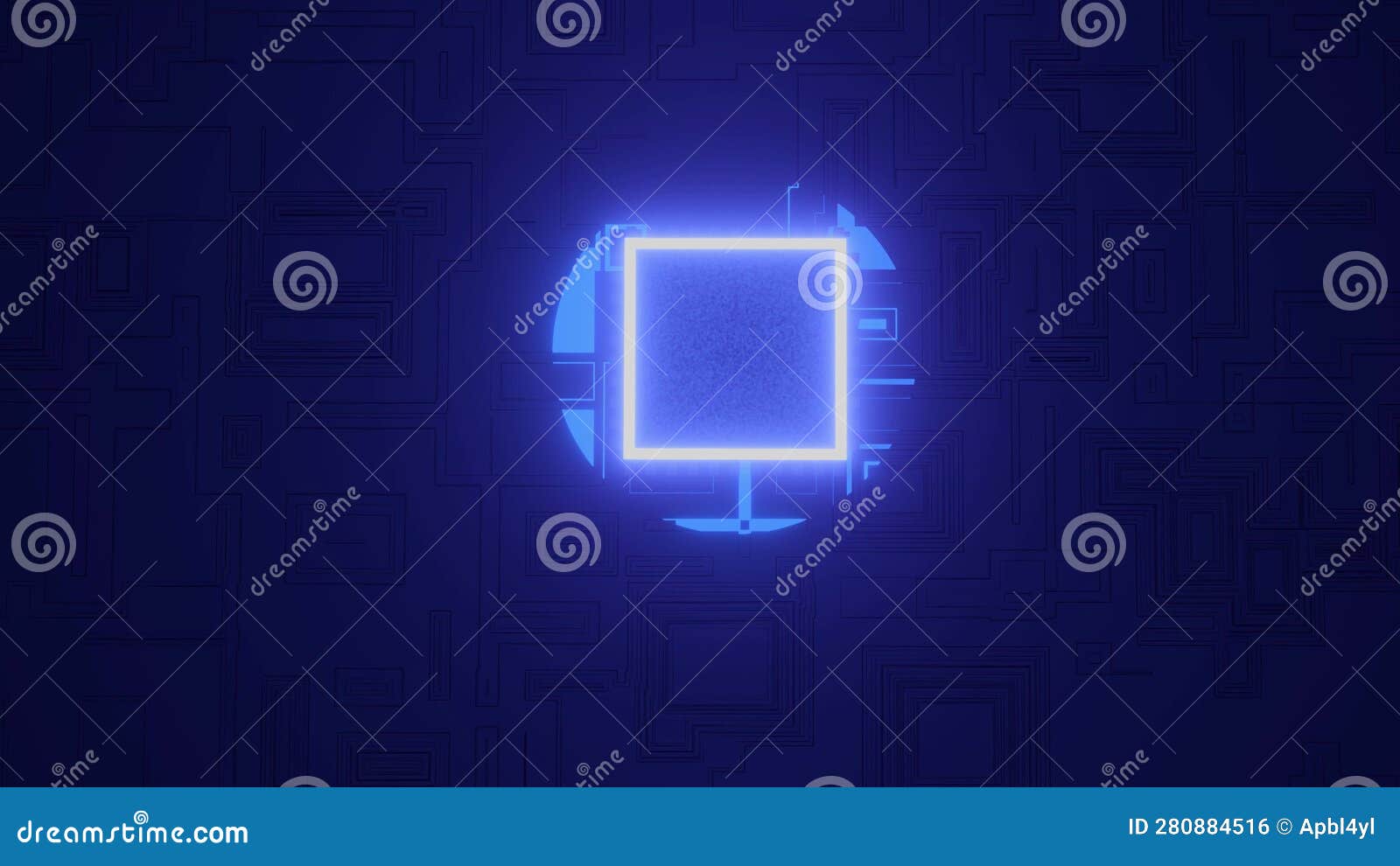 Seamless Loop High Tech CPU Processing Data 3D Animation. Signals from the Chip are Flowing ...