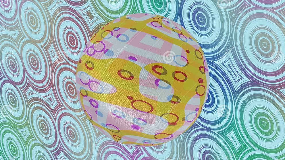 Seamless Loop Psychedelic Motion. Hypnotic Textyle Sphere Against ...